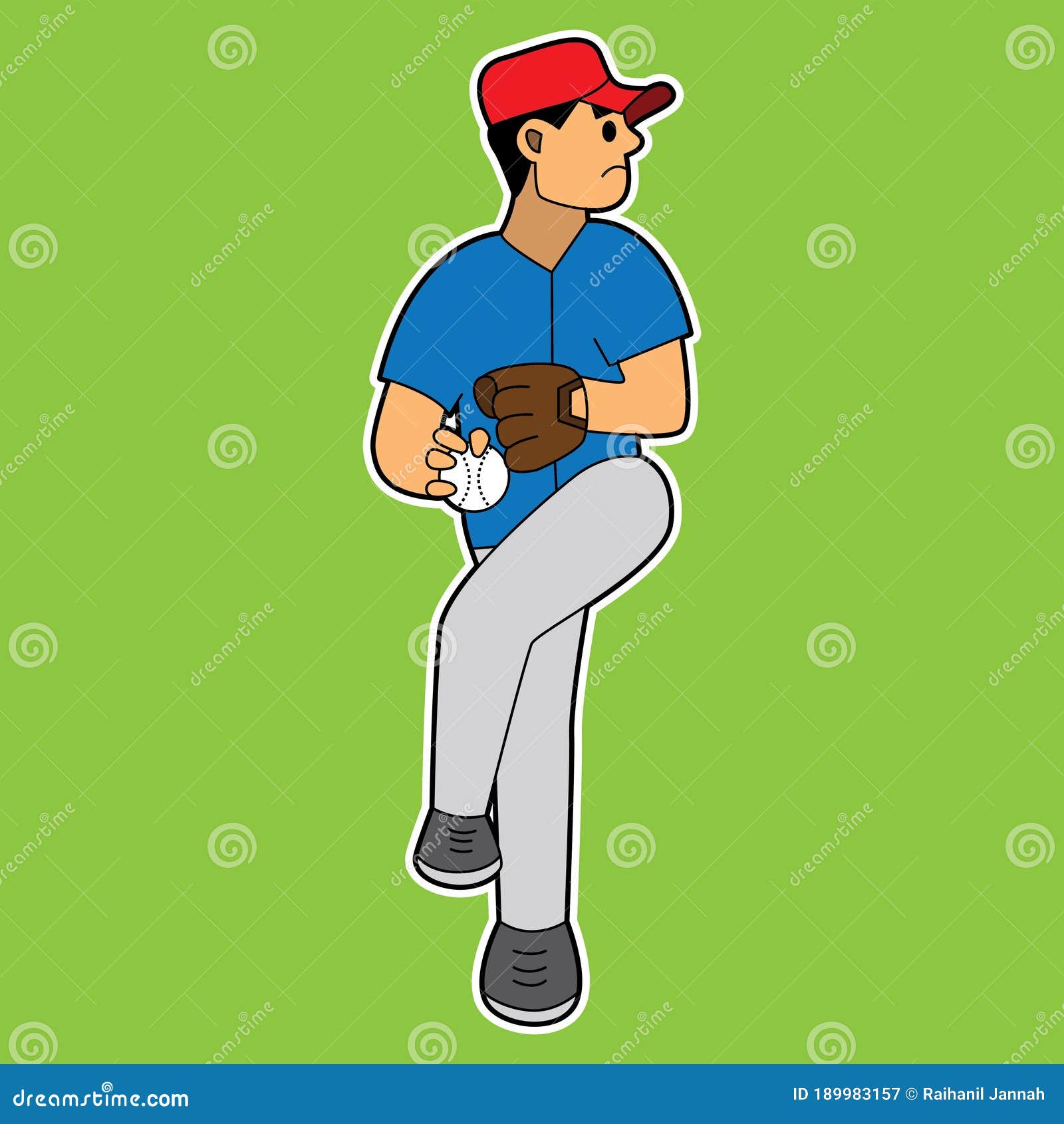 Illustration Vector Graphic of Pitcher Try To the Pitcher Prepares To ...