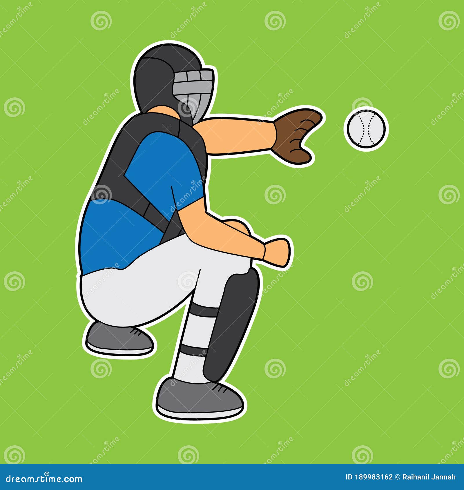 Illustration Vector Graphic of Baseball Catcher, Catches the Ball ...