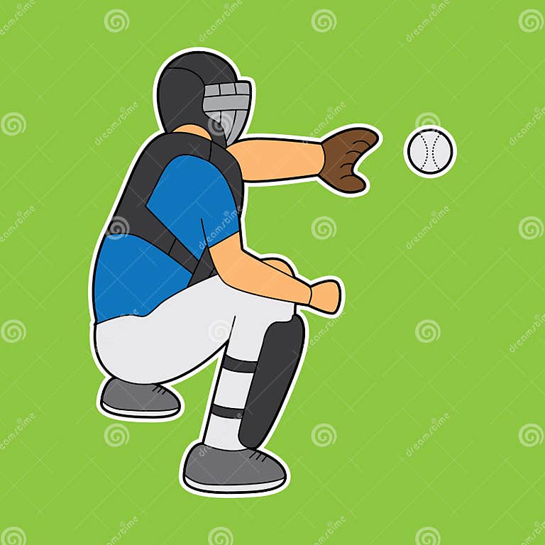 Illustration Vector Graphic of Baseball Catcher, Catches the Ball ...