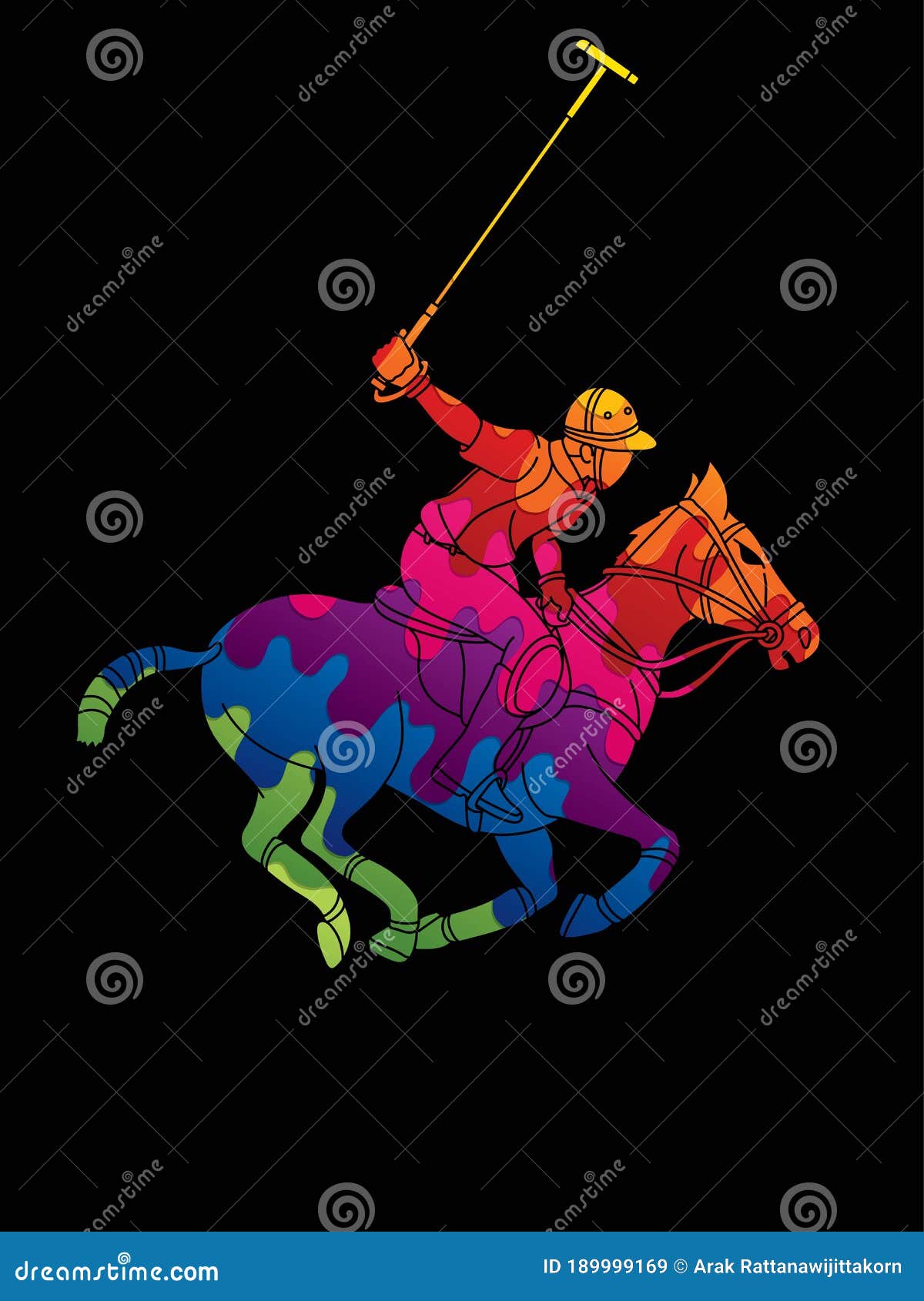Polo Horse Players Action Sport Cartoon Graphic Vector. Stock Vector ...