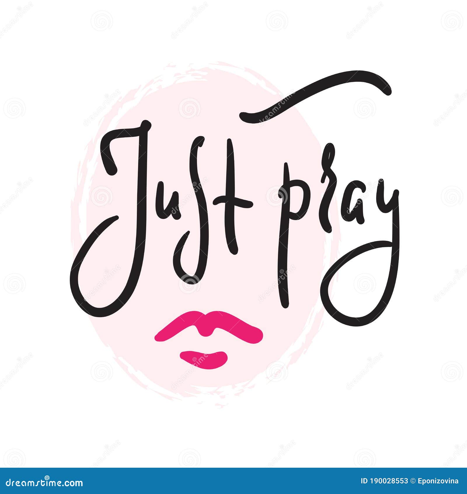 Just Pray - Inspire Motivational Religious Quote. Hand Drawn Beautiful ...