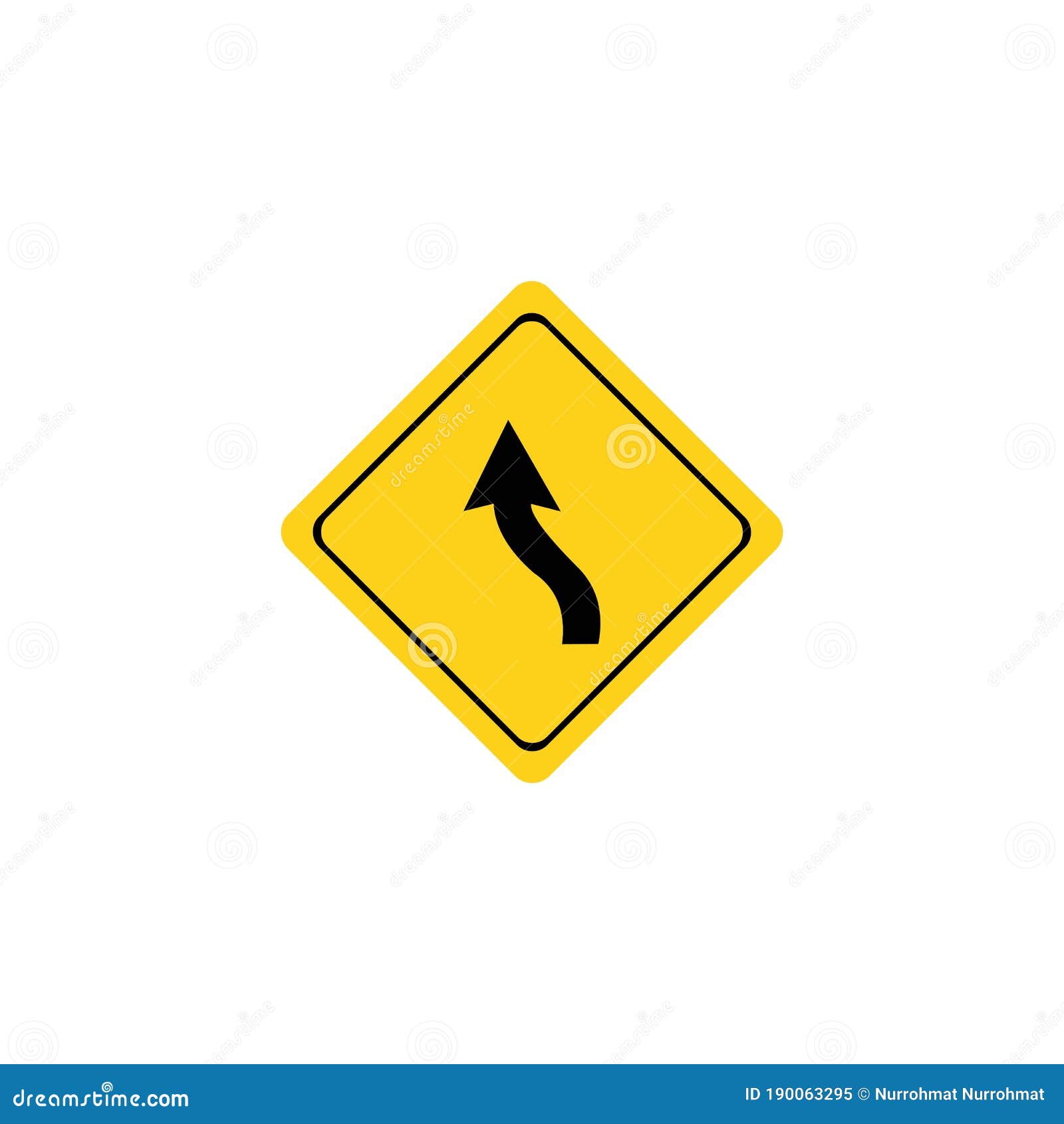 Traffic Sign Vector with Winding Road Stock Vector - Illustration of ...