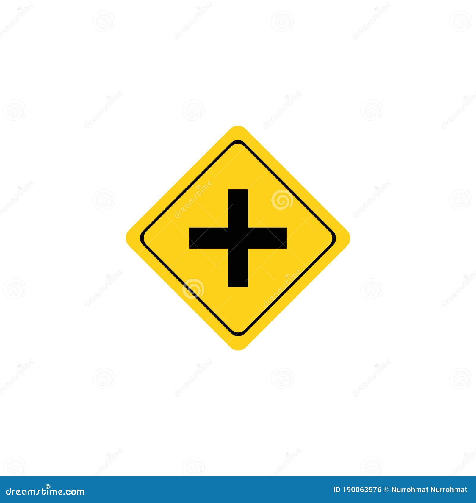 Warning Signs Crossroads on White Background. Stock Vector ...