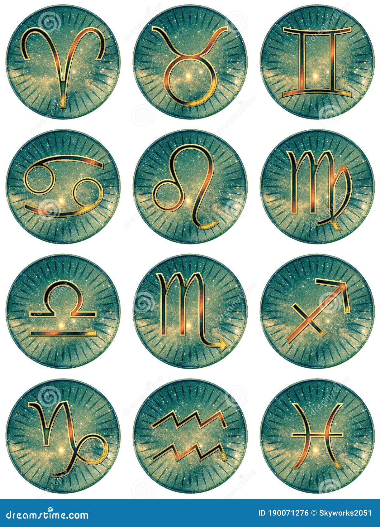 Zodiac Signs. Set Round Zodiac Icons. Round Zodiac Icons. Stock Photo ...