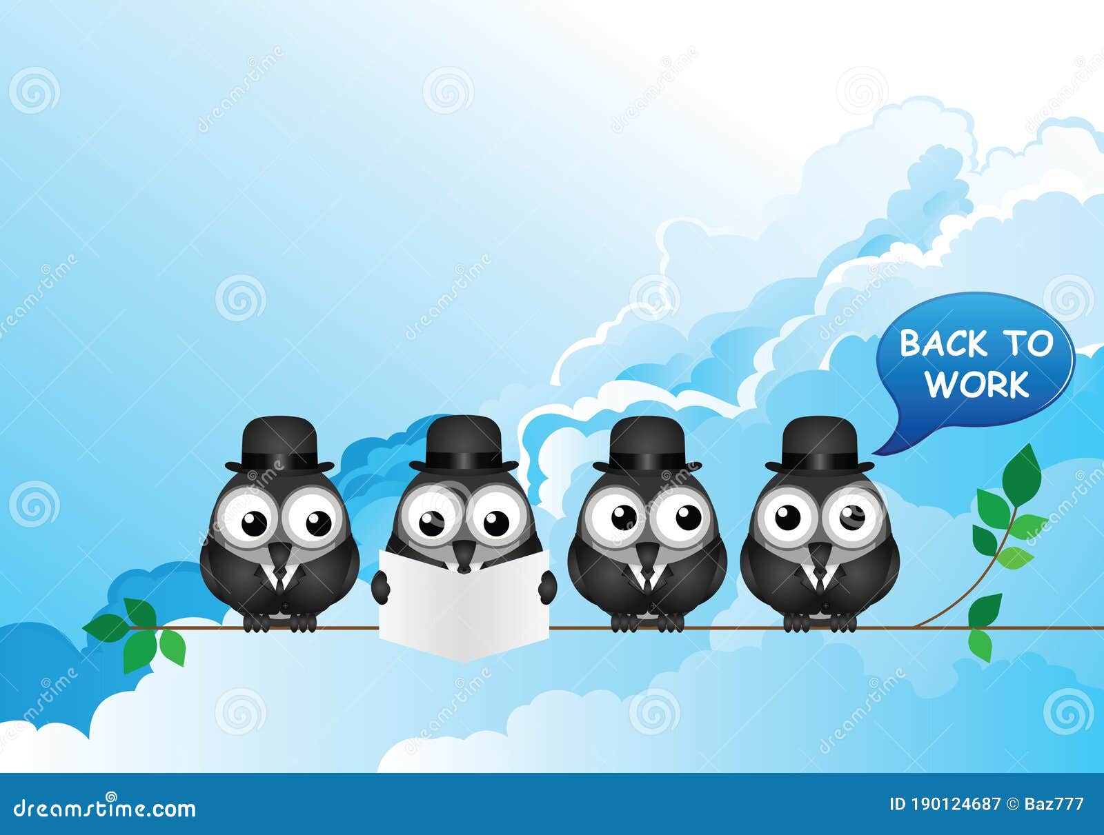 Comical Back To Work Bird Businessmen Stock Vector - Illustration of ...