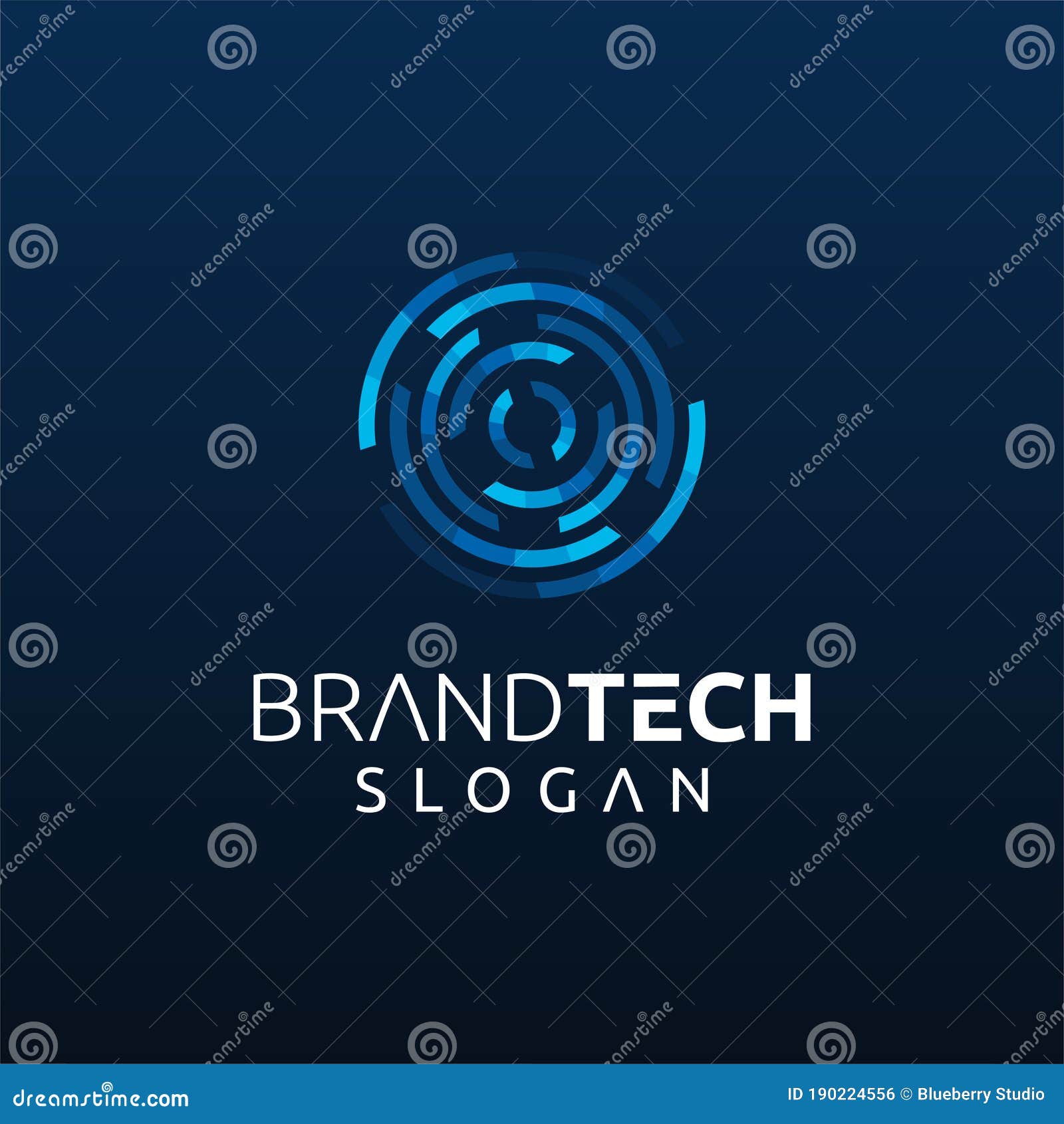 Modern Circle Tech Logo Design Template. Round Tech Digital Technology ...