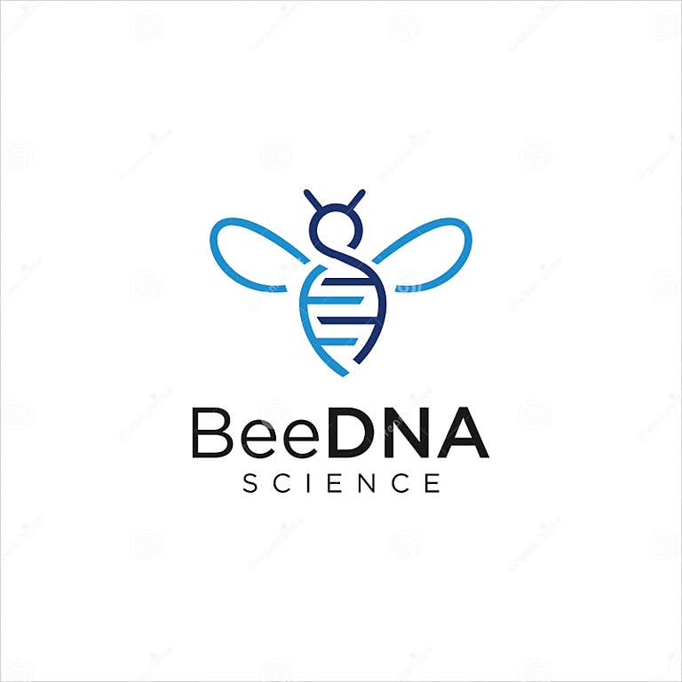 DNA Bee Logo Design Genetic Symbol. Animal DNA Logo Diagnostics Science ...
