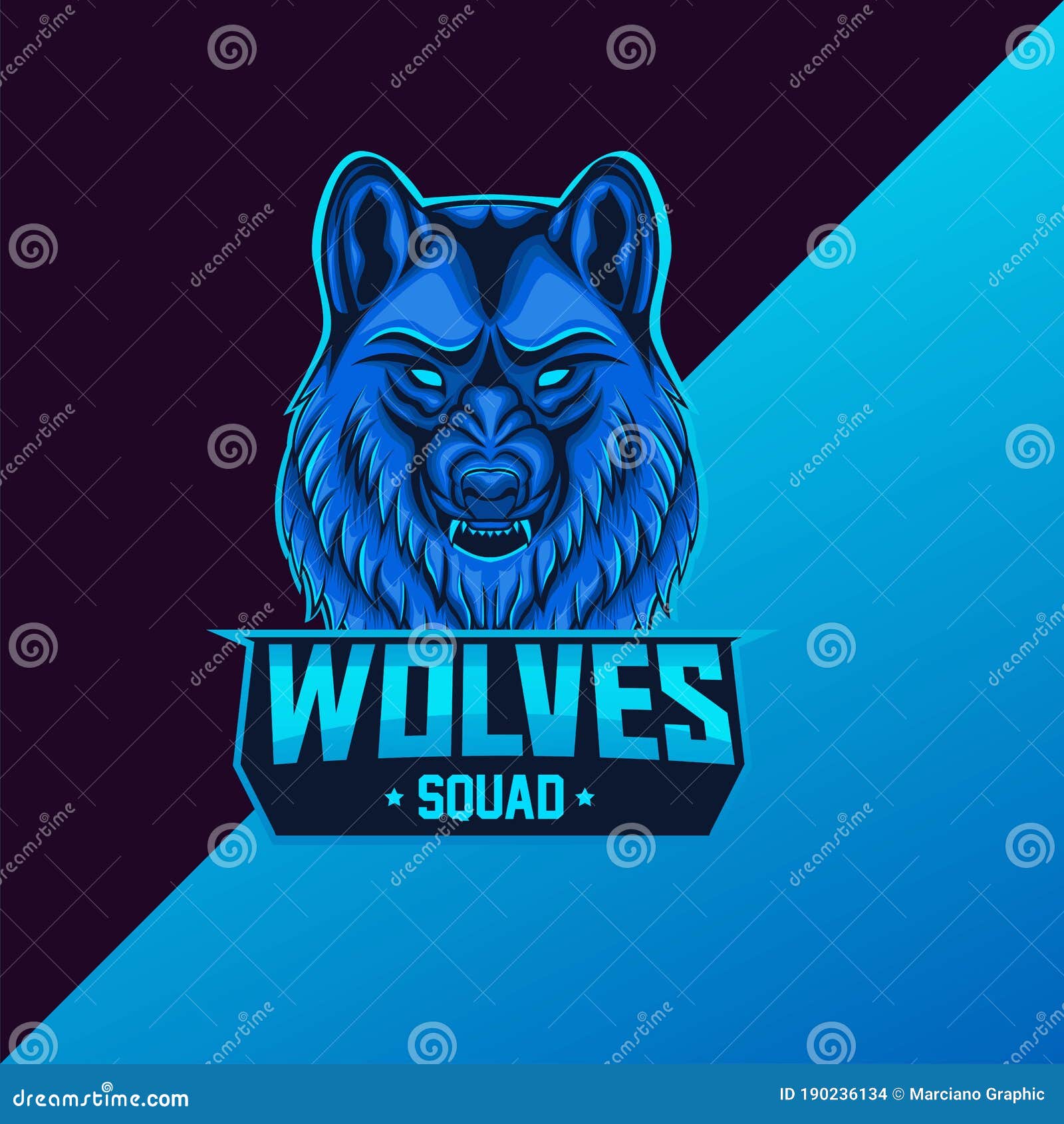 Wolves mascot logo design. stock vector. Illustration of editable ...