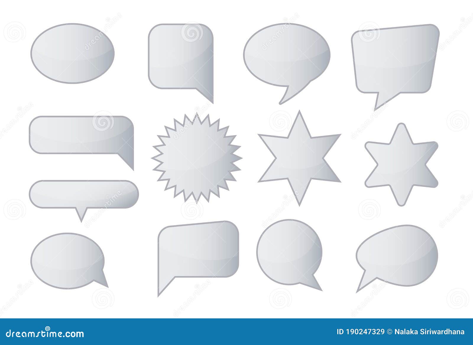White Glossy Chat Bubble Set. Stock Vector - Illustration of bubble ...