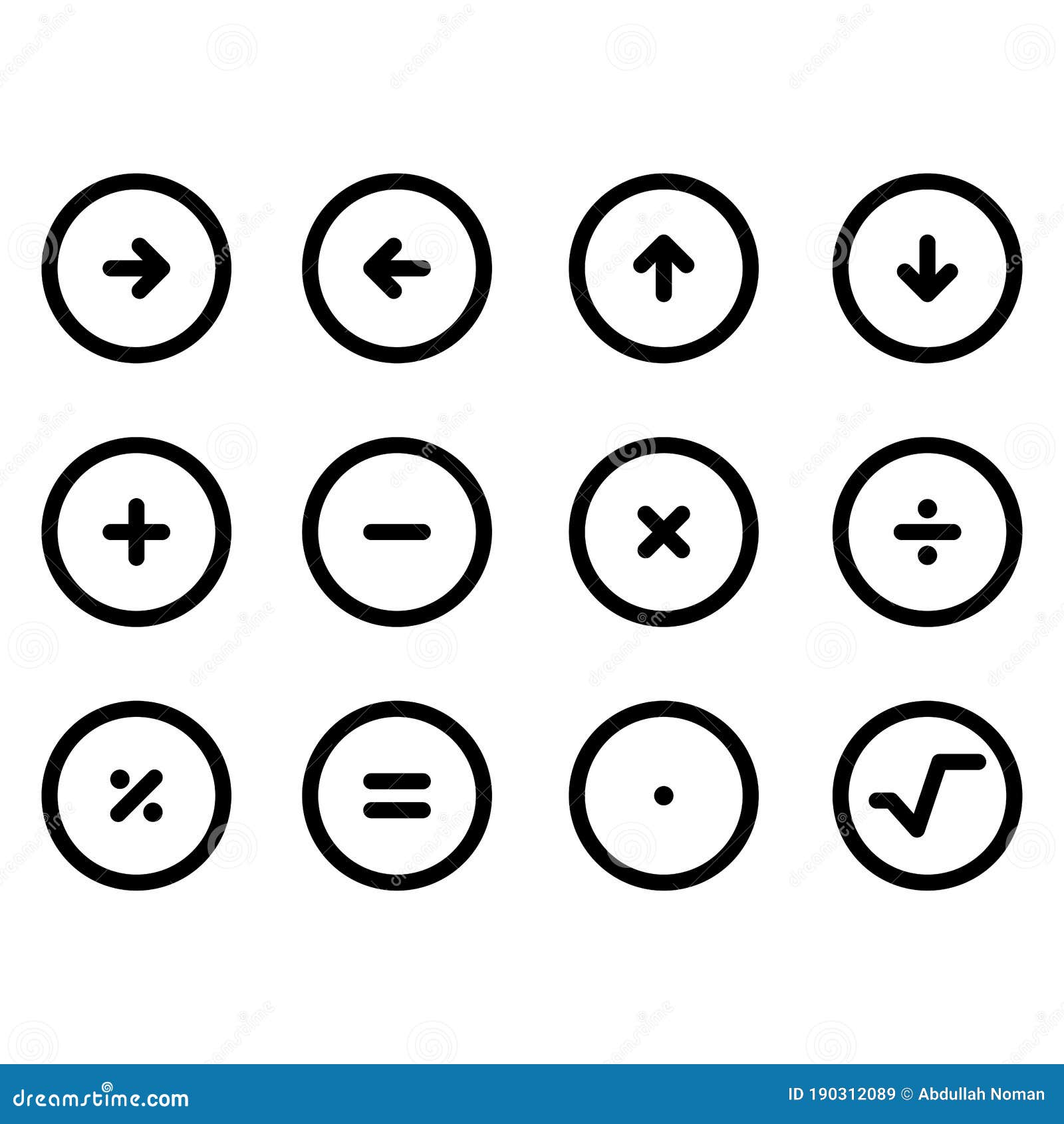 Math Icon Set Vector Design Stock Vector - Illustration of collection ...