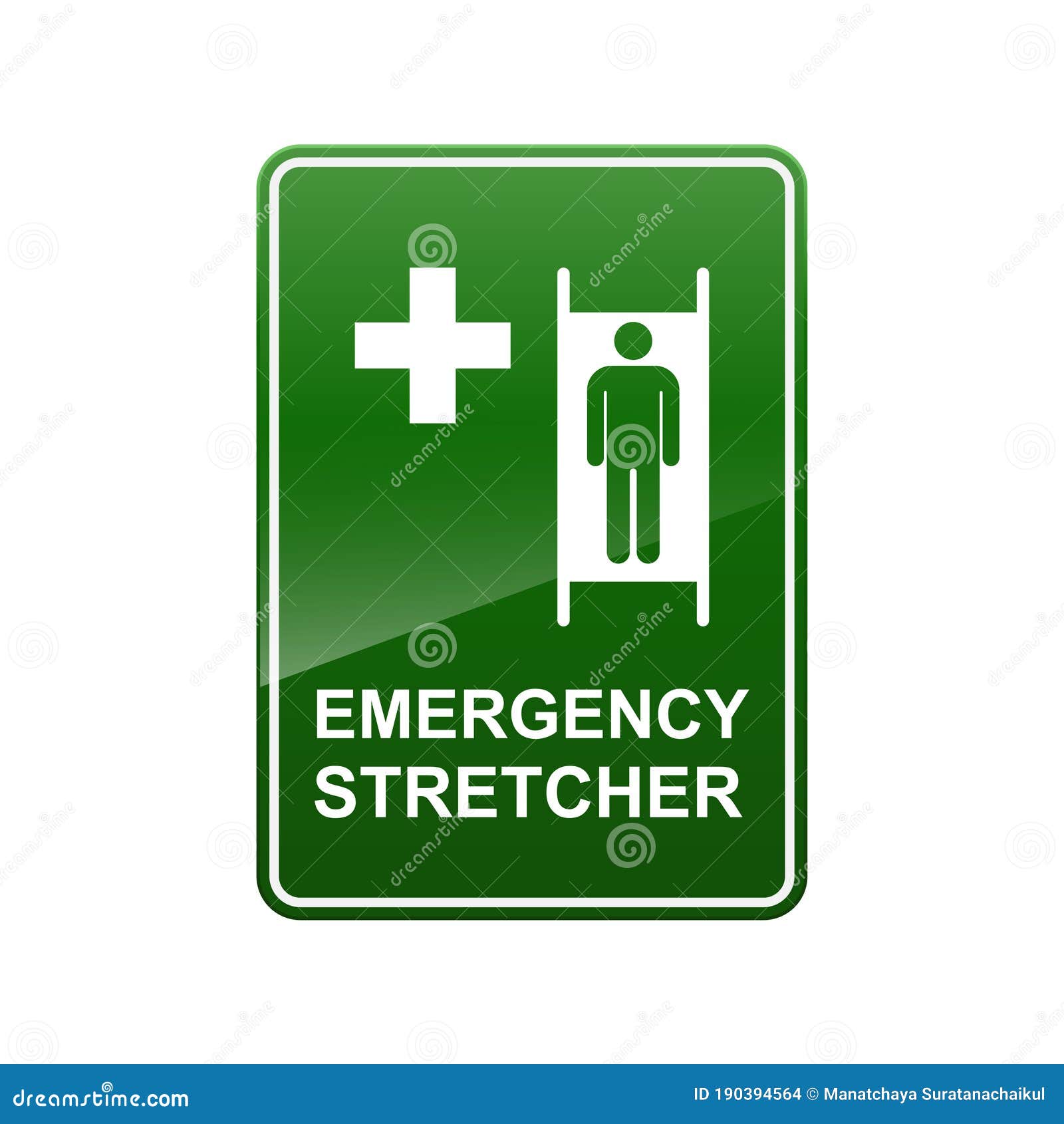 Emergency Stretcher Sign Isolated on White Background Stock Vector ...