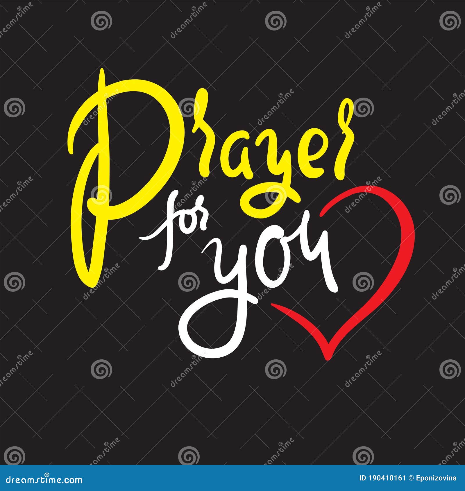 Prayer for You - Inspire Motivational Religious Quote. Hand Drawn ...