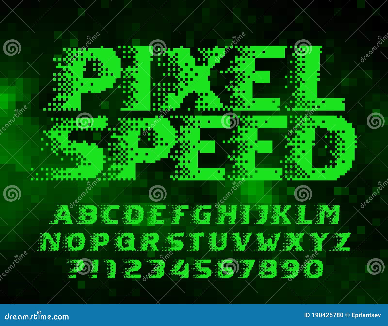 Speed Alphabet Font. Fast Speed Effect Uppercase Letters, Numbers And ...