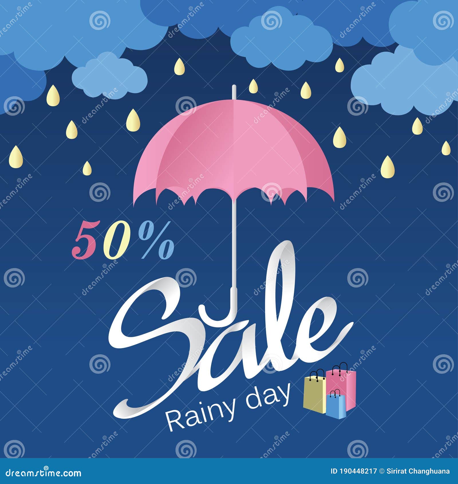 Rainy Season Promotions, Sale, Abstract Background Stock Vector ...