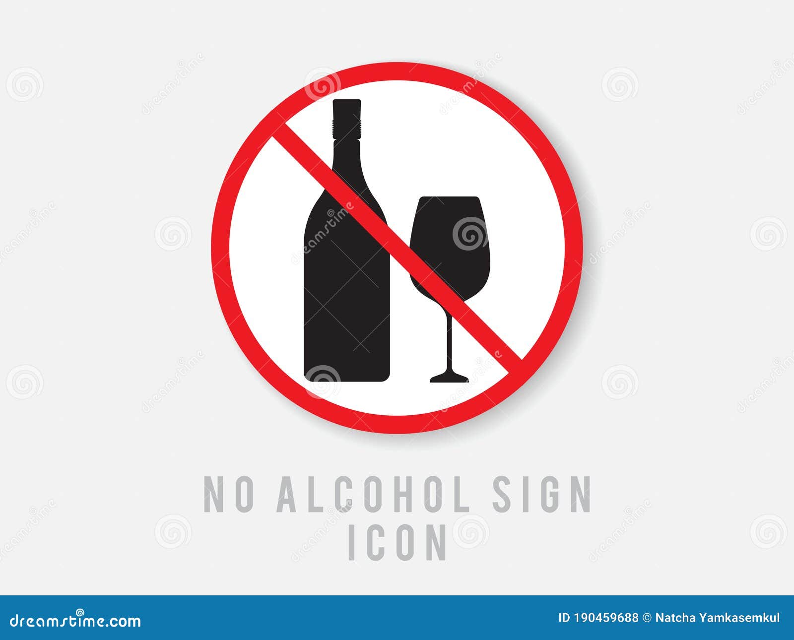 No Alcohol Sign Vector. Strike through Red Circle. Icon for Symbol ...