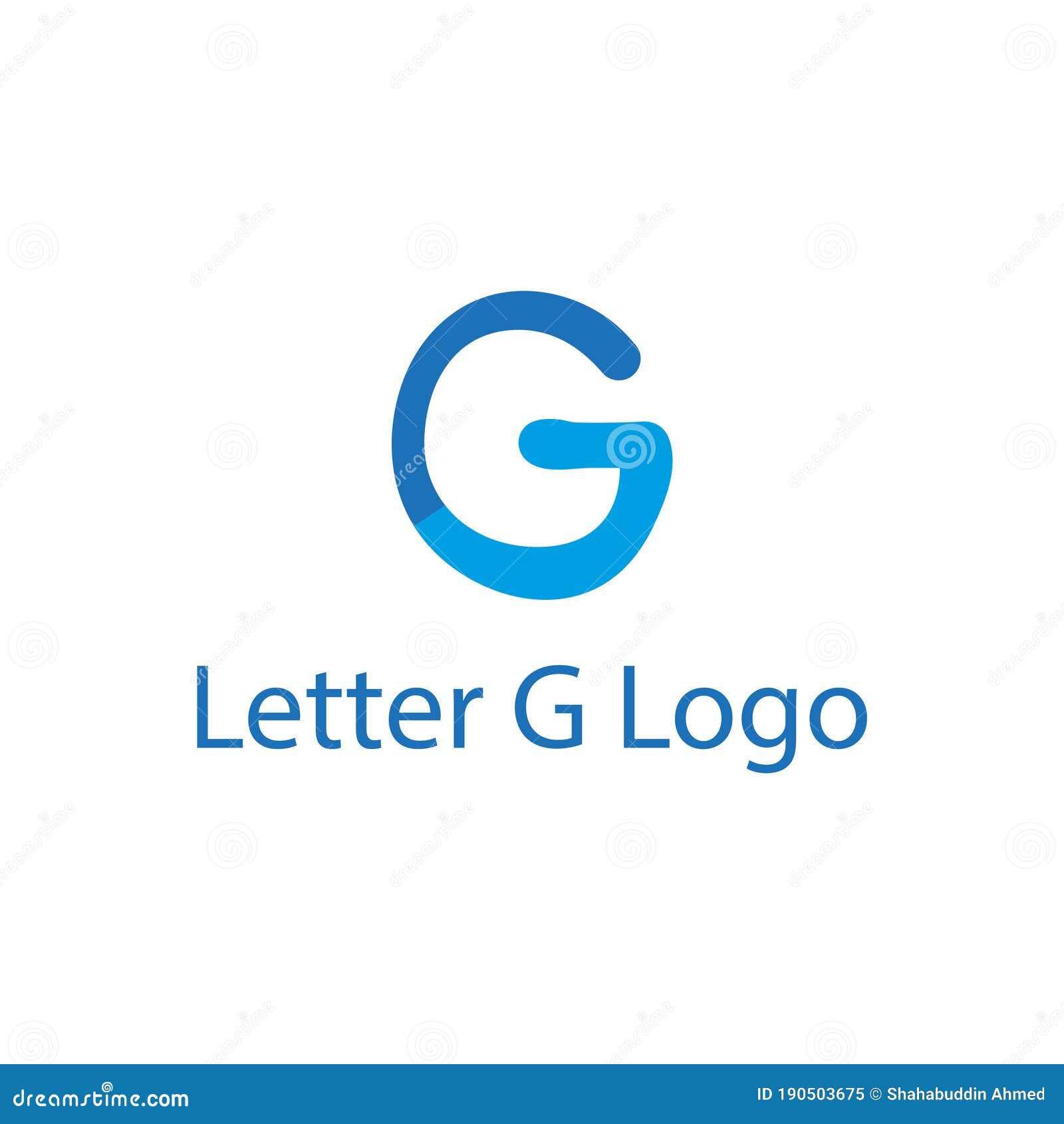 Initial Blue Letter G Brand Logo. Vector Letter G Icon Stock Vector ...