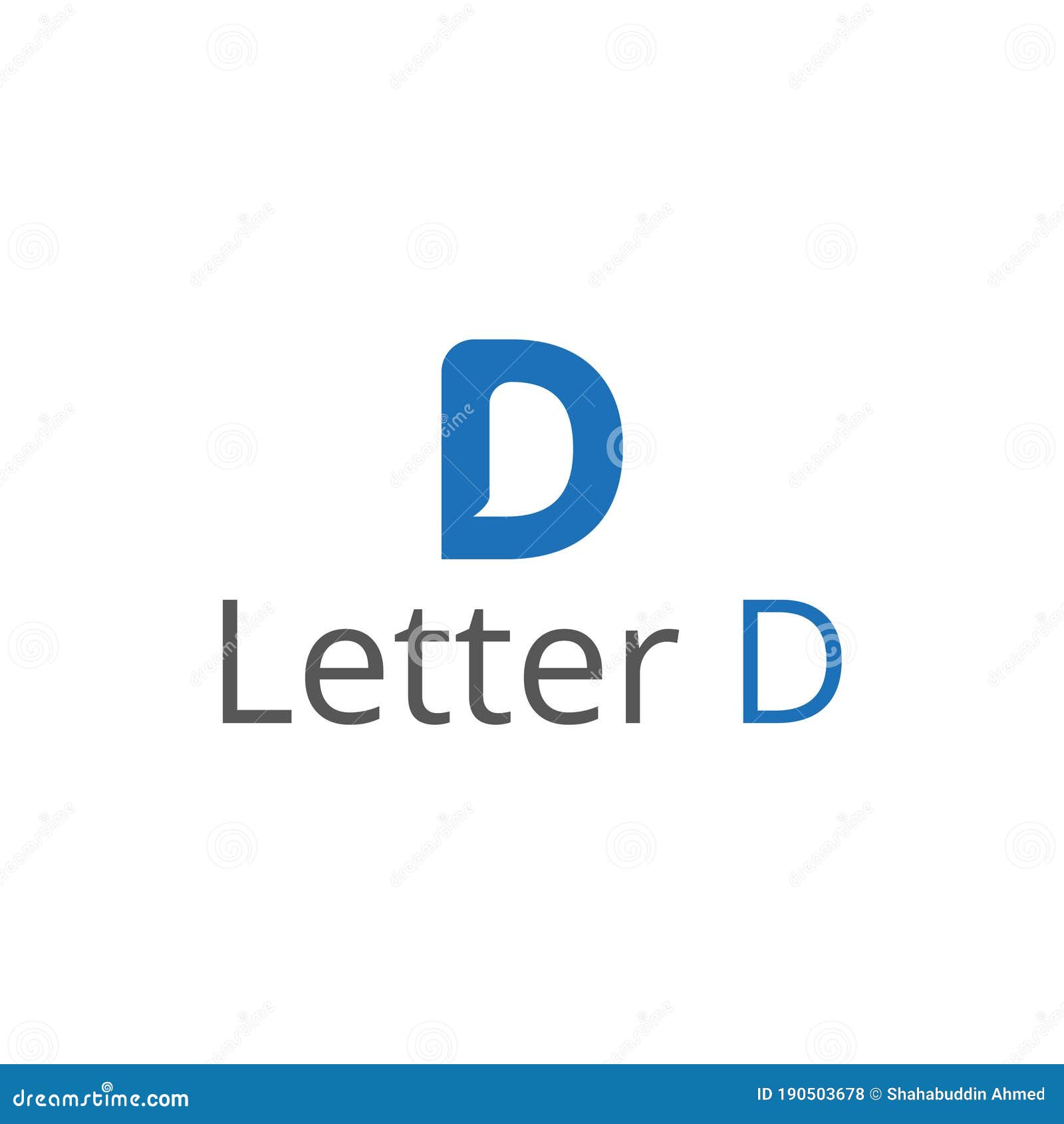 Abstract Vector Letter D Logo. Blue Letter D Icon Stock Vector ...