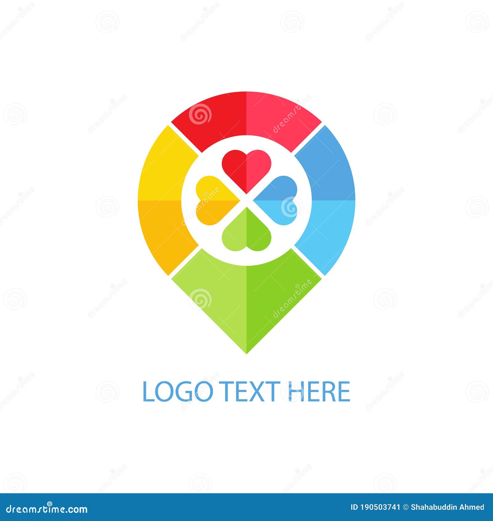 Abstract Colorful Love Locator Logo. Map Pin Icon, Location Pin Vector ...