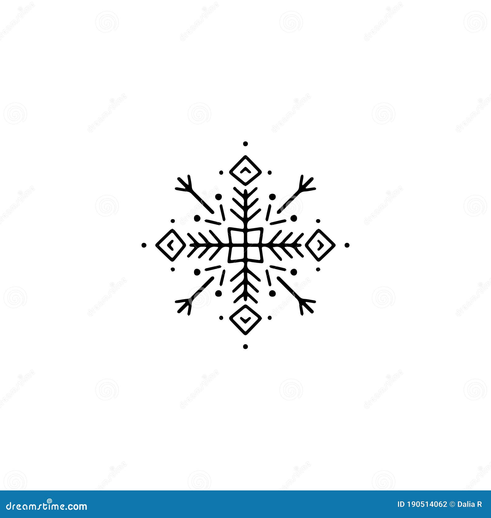 Hand Drawn Various Snowflake. Winter Symbol. Stock Vector ...