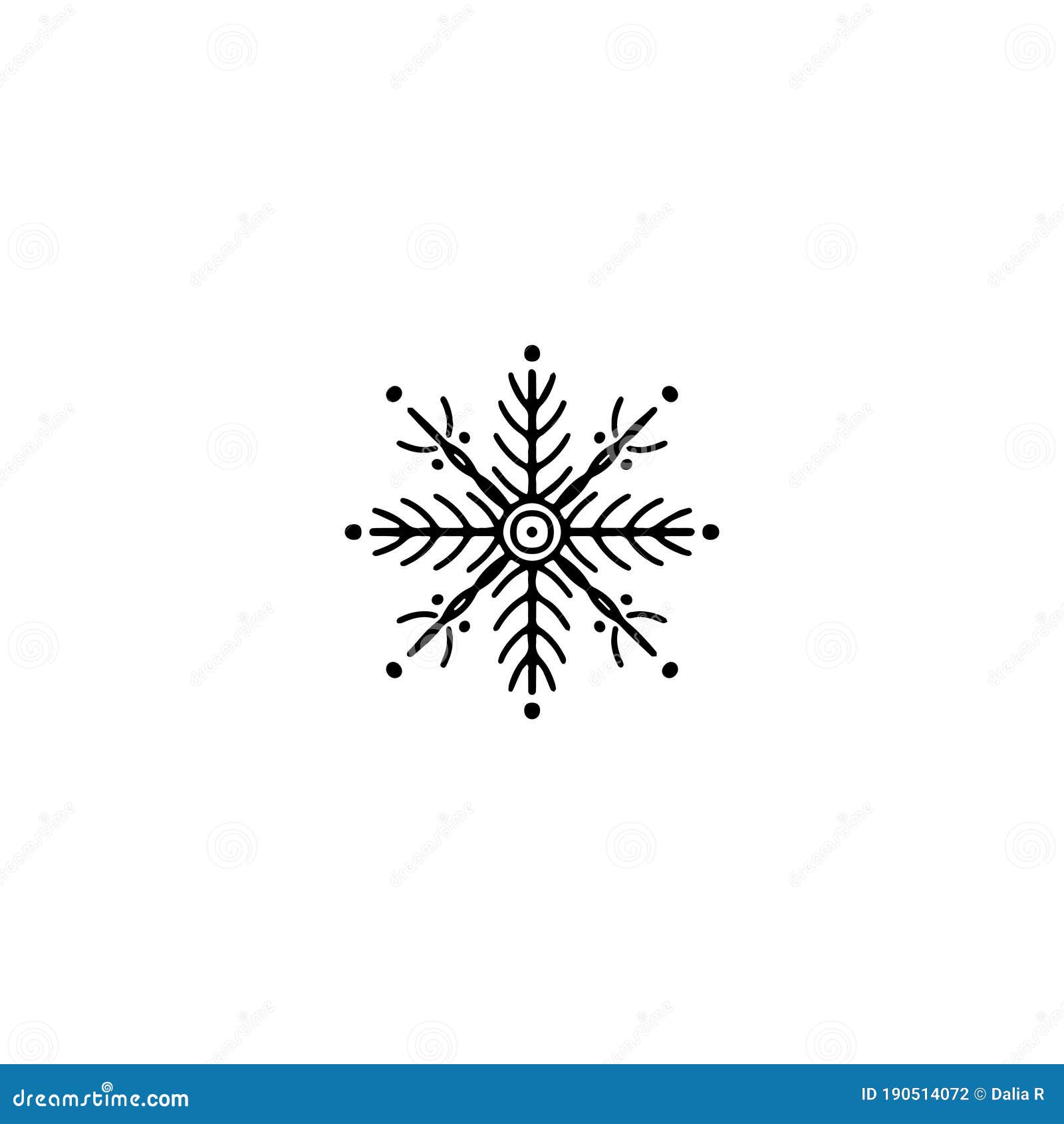 Hand Drawn Various Snowflake. Winter Symbol. Stock Vector ...
