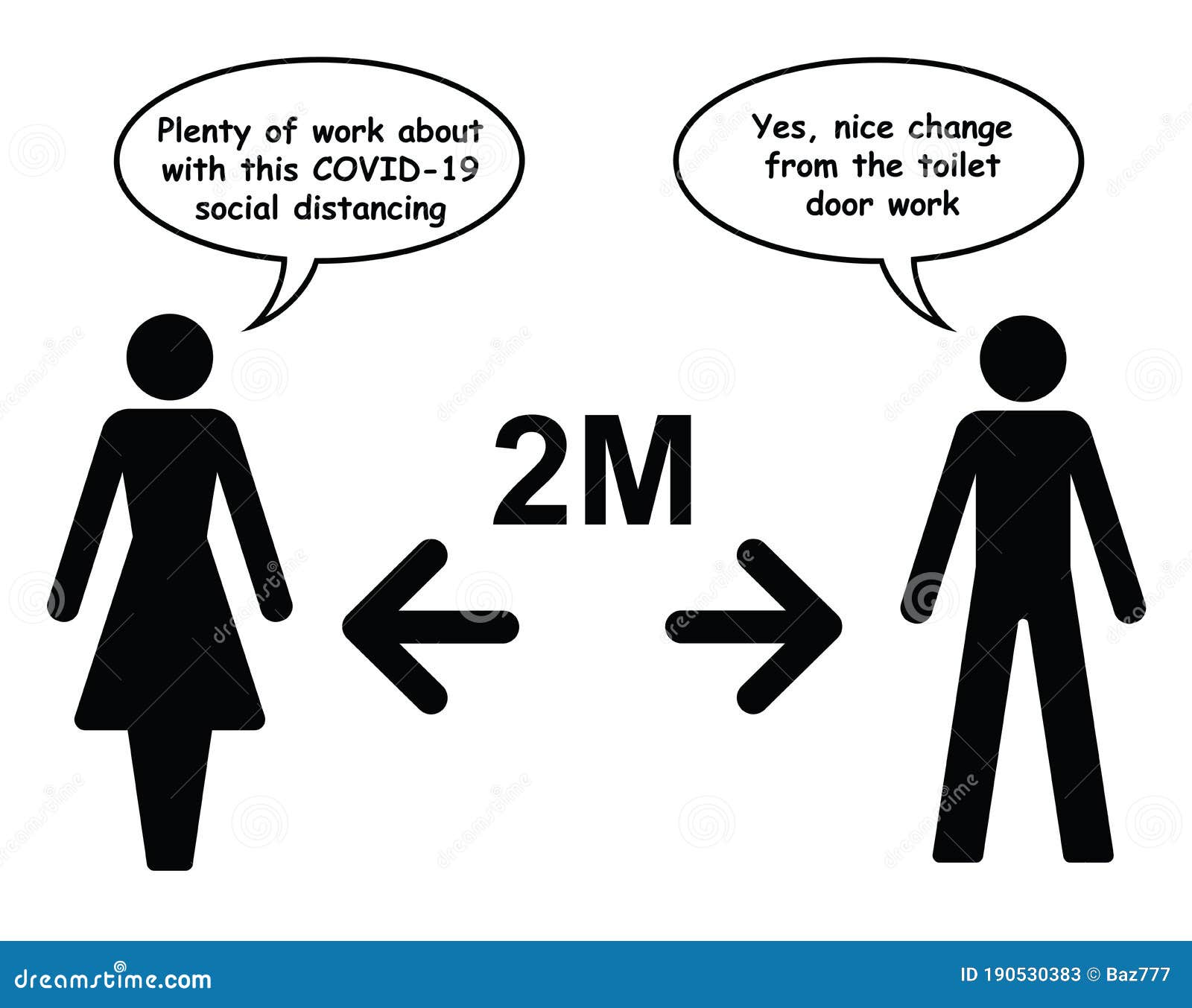 Comical Social Distancing Sign Stock Vector - Illustration of isolated ...