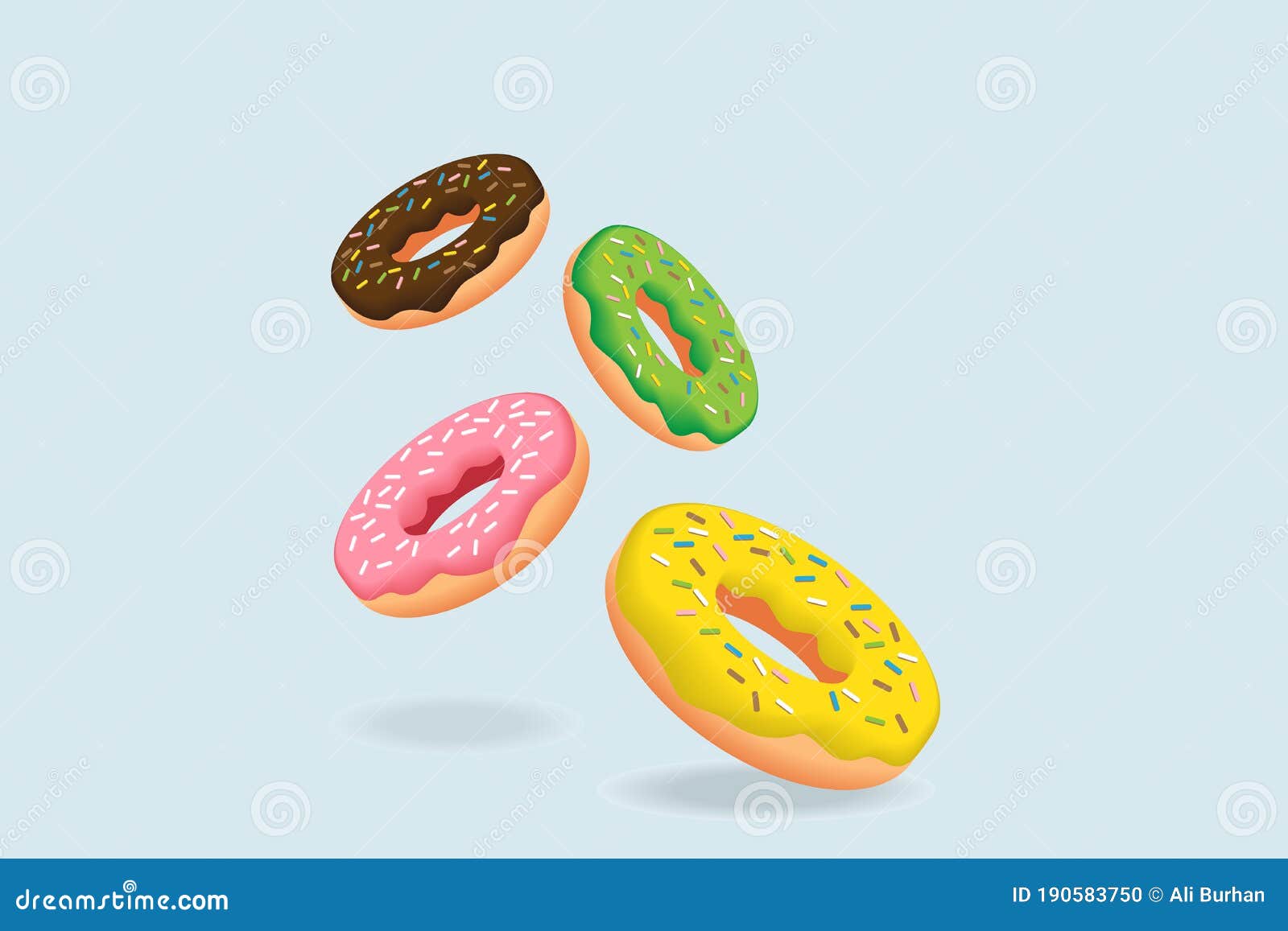 Flying Donuts Vector Graphic Stock Vector - Illustration of donut ...