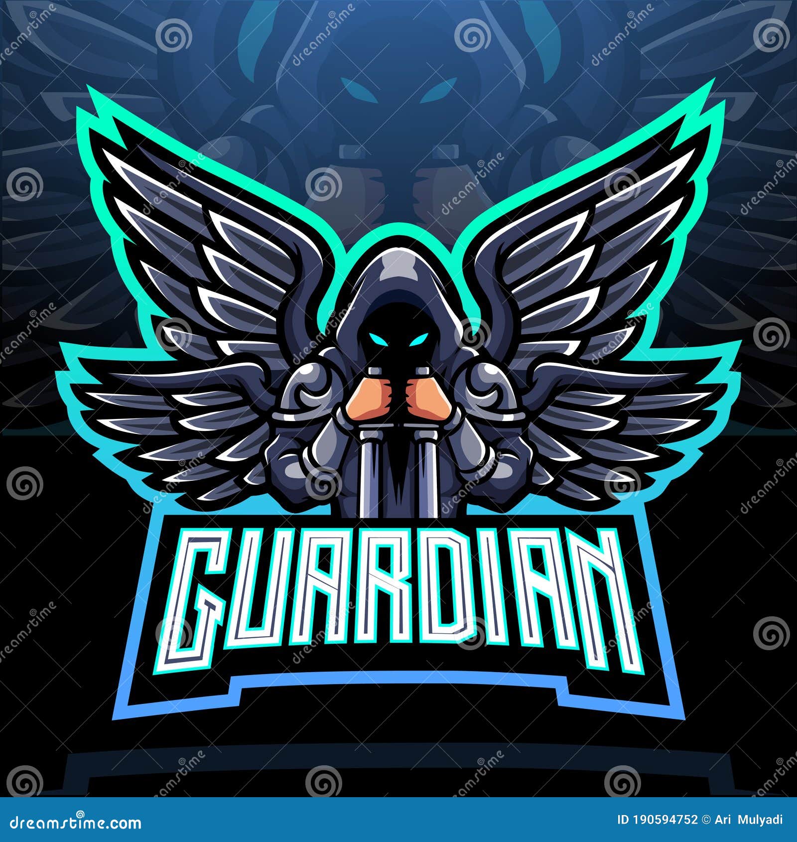 Guardian Gaming Esports Mascot Logo Vector Illustration | CartoonDealer ...