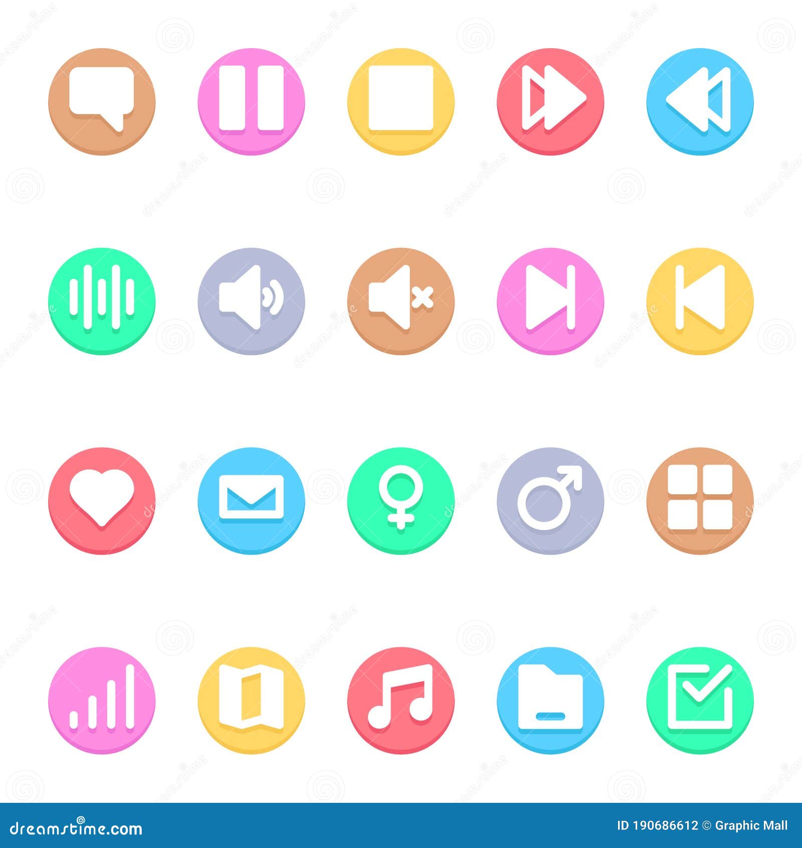 User Interface - 20 Icons Image. Stock Vector - Illustration of chat ...