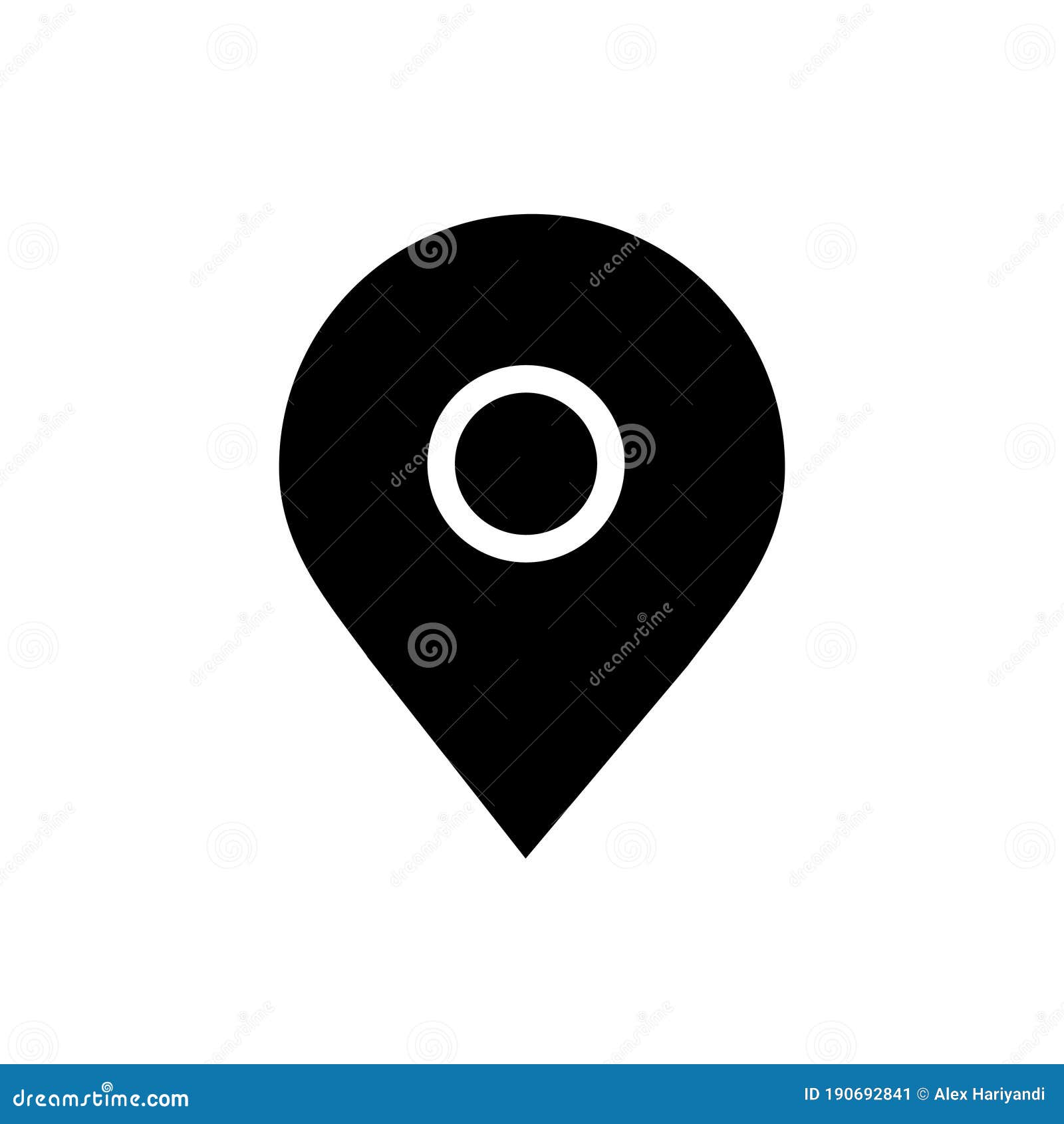 Vector Black Location Icon on White Background. Stock Vector ...