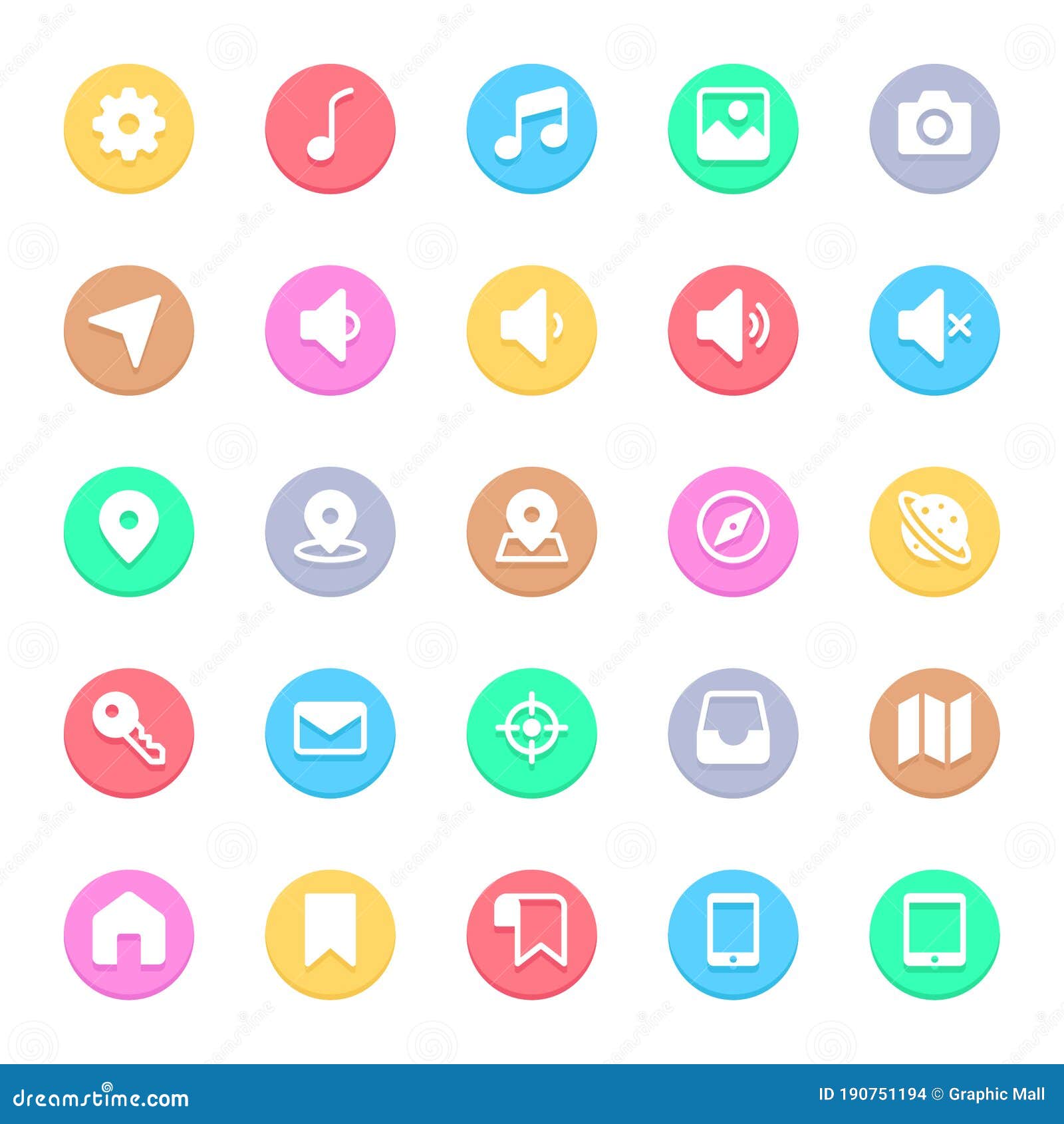 Web & Mobile - 25 Icons Image. Stock Vector - Illustration of explore ...