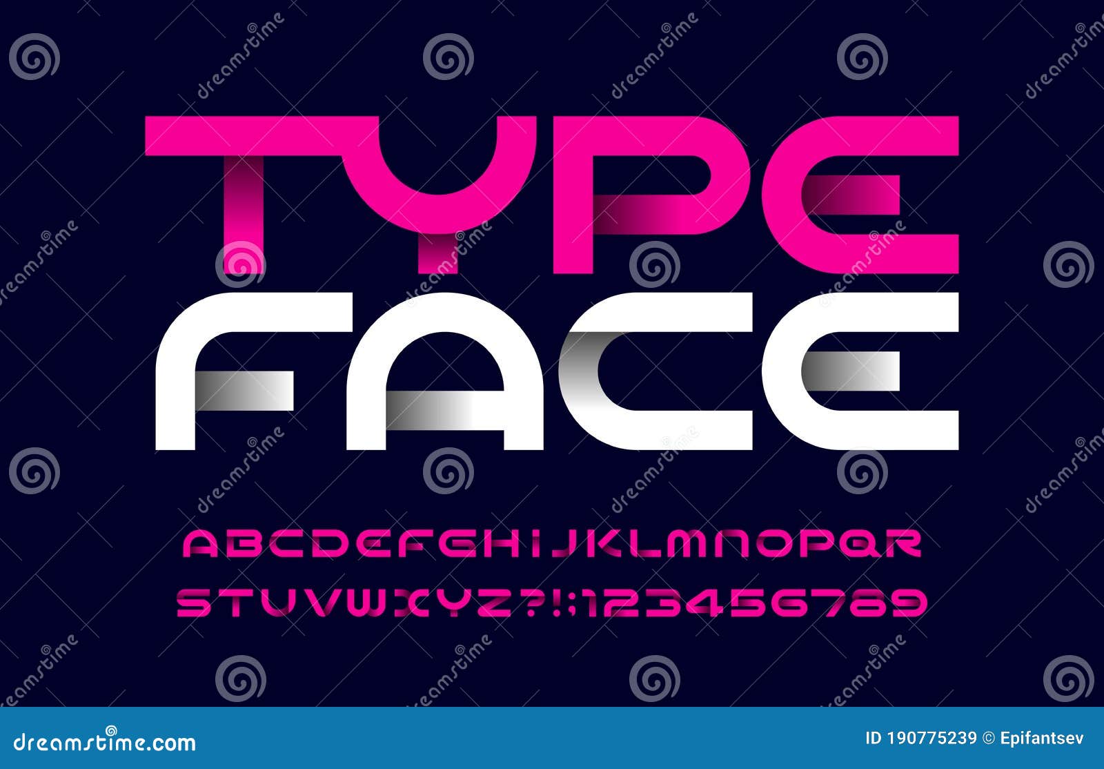 Abstract Typeface Font. Modern Wide Letters and Numbers Stock Vector ...