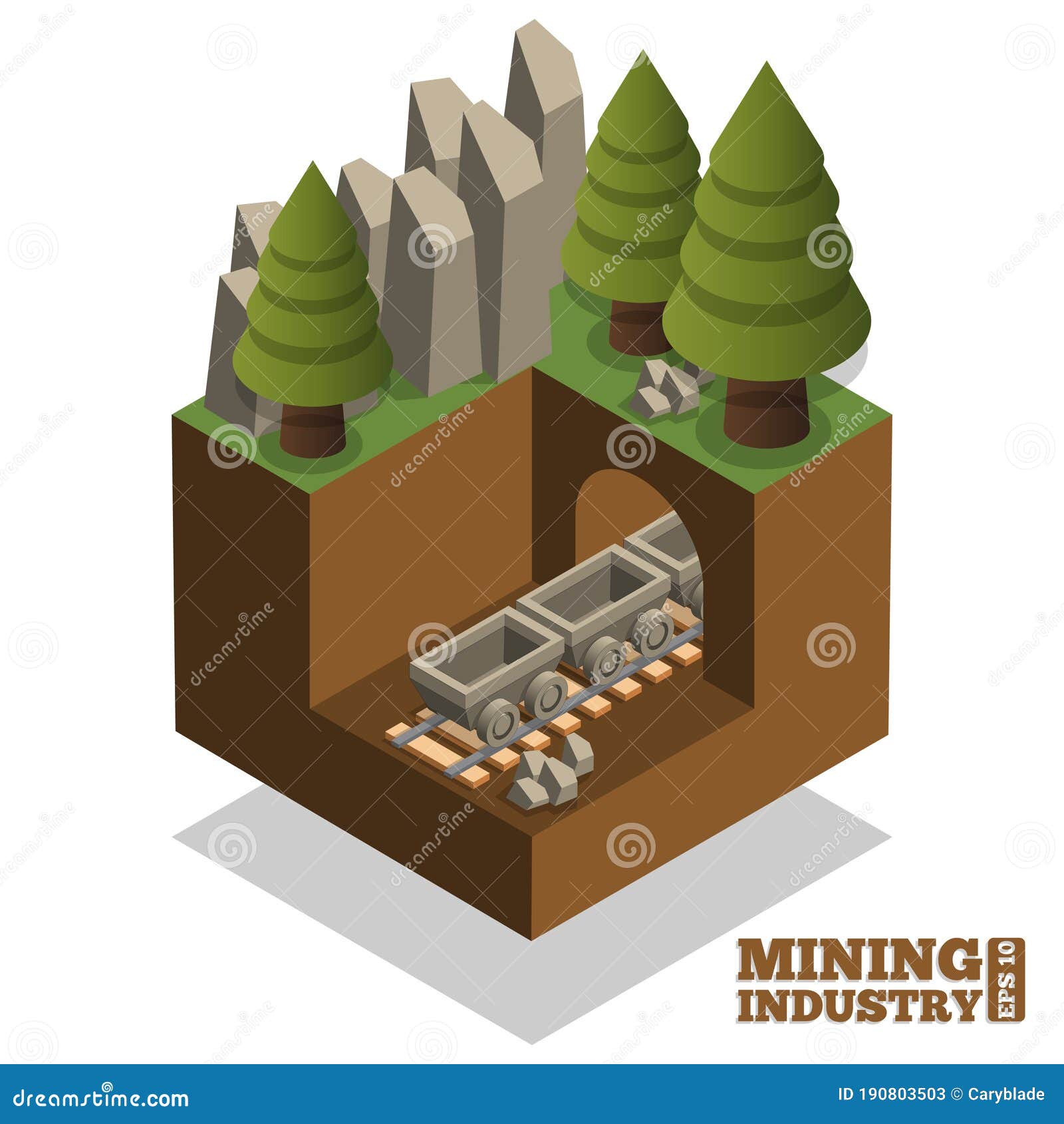 Mining industry. stock vector. Illustration of isolated - 190803503