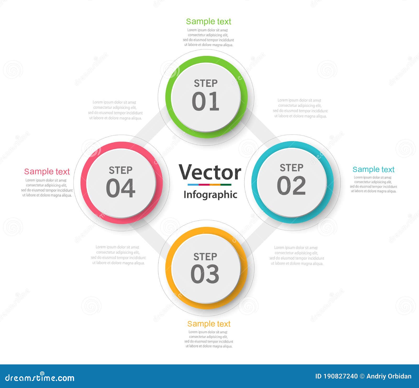 Creative Concept for Infographic with 4 Steps, Options, Parts or ...