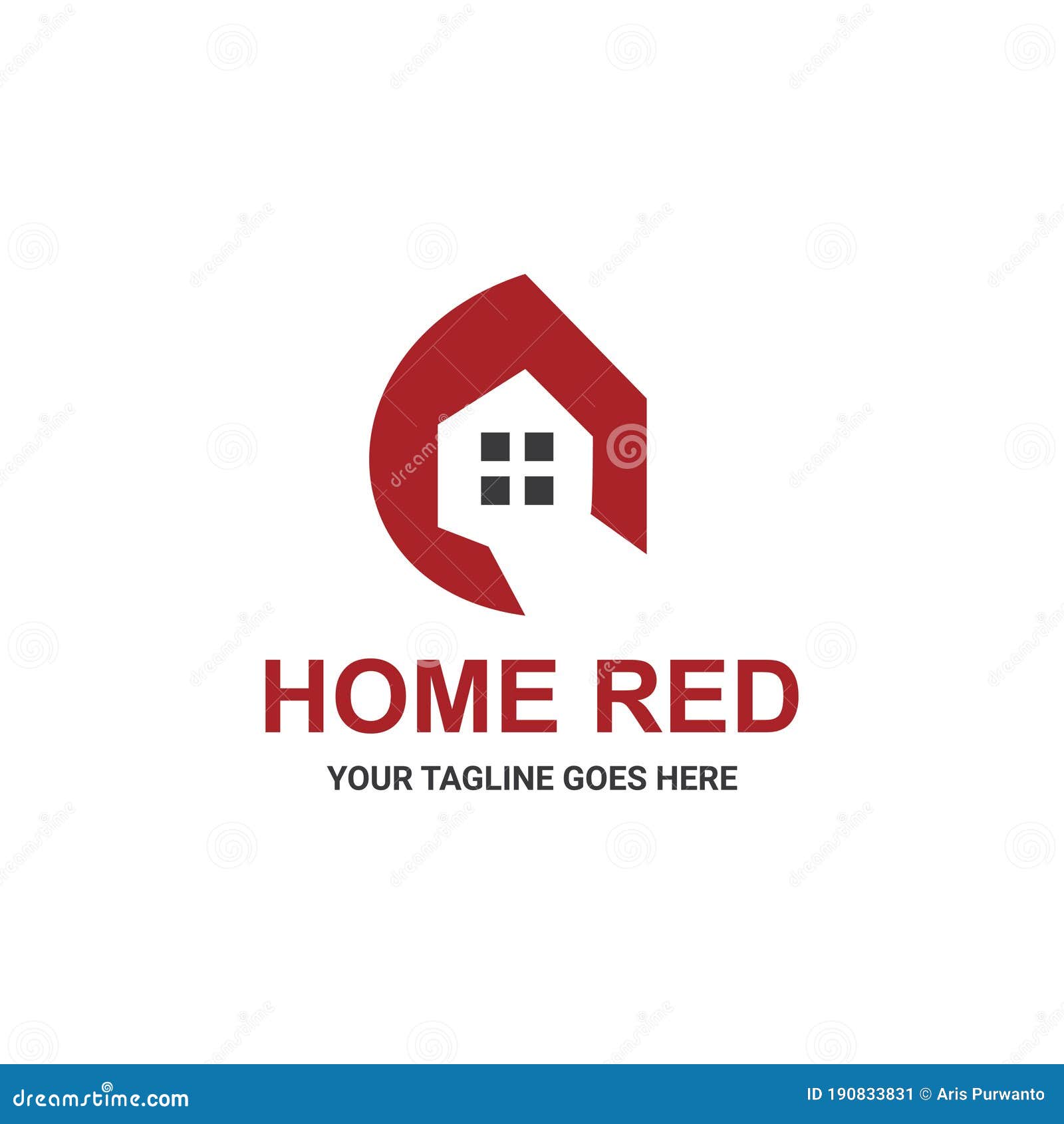 LOGO HOME RED stock vector. Illustration of minimalist - 190833831