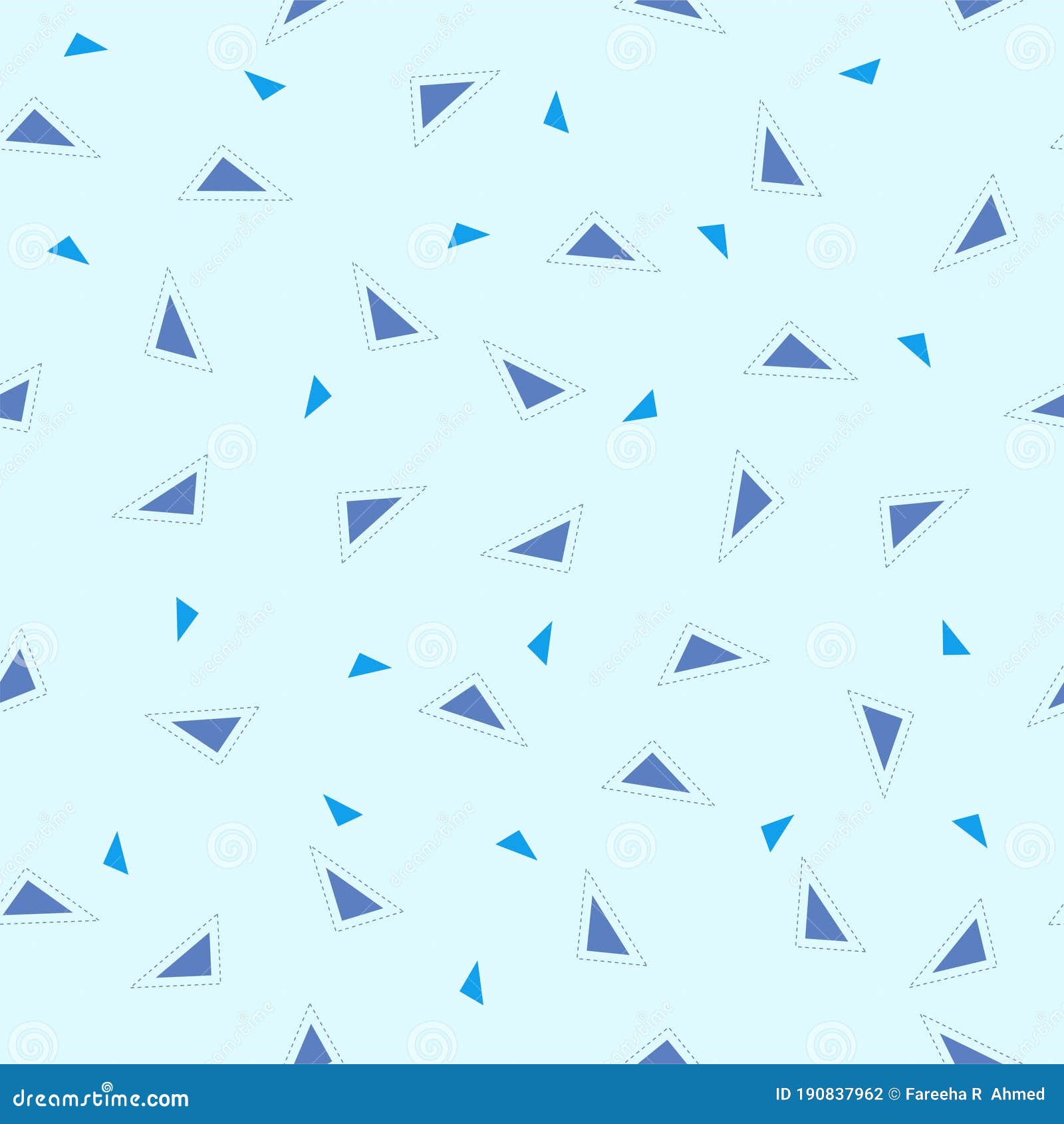 Blue Triangles on Blue Background Seamless Vector Illustration Pattern ...