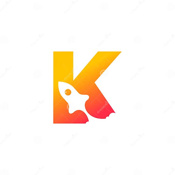Initial Launch Rocket K Logo Stock Vector - Illustration of branding ...