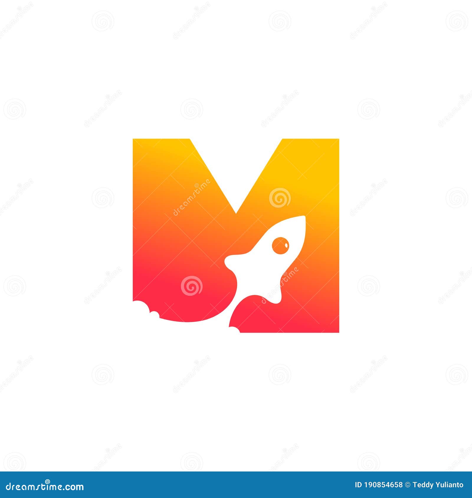 Initial Launch Rocket M Logo Stock Vector - Illustration of astronomy ...
