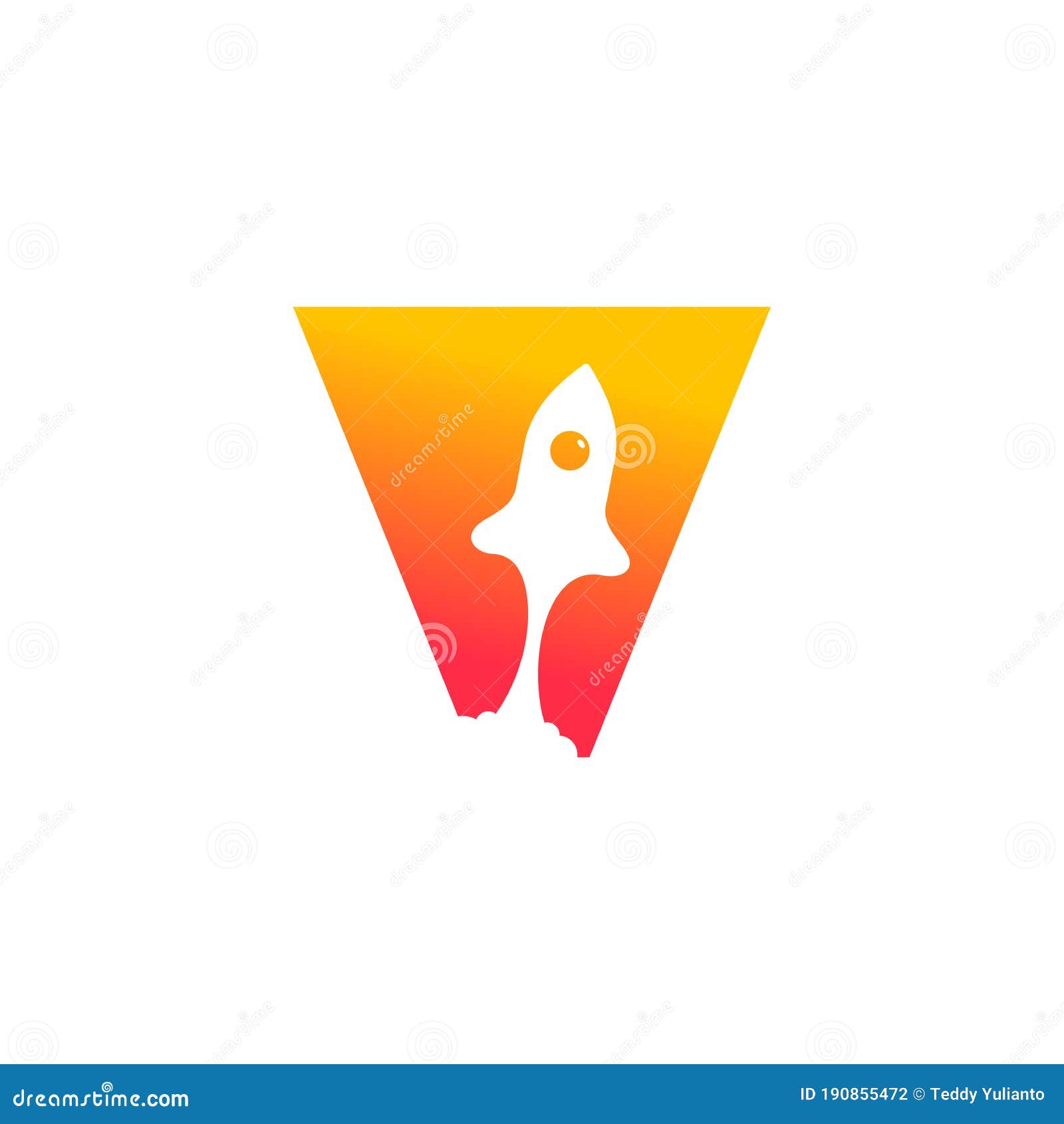 Initial Launch Rocket V Logo Stock Vector - Illustration of astronomy ...
