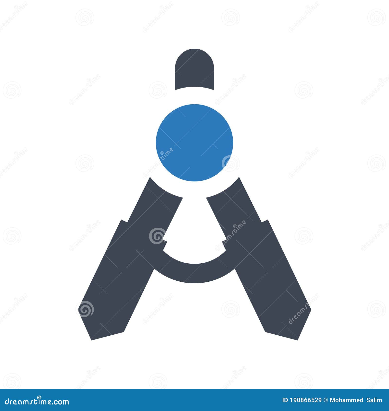 Geometry Compass Divider Vector Icon Stock Vector - Illustration of ...