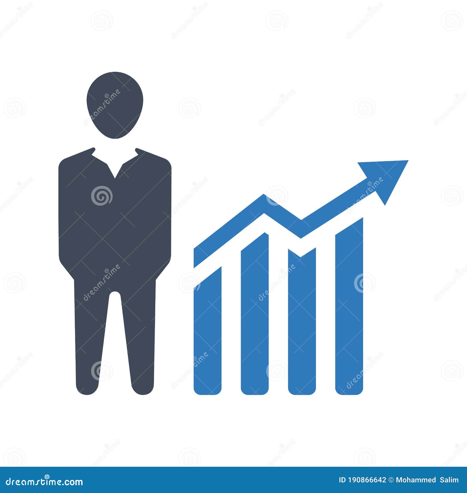 Business Growth Report Flat Vector Icon Stock Vector - Illustration of ...