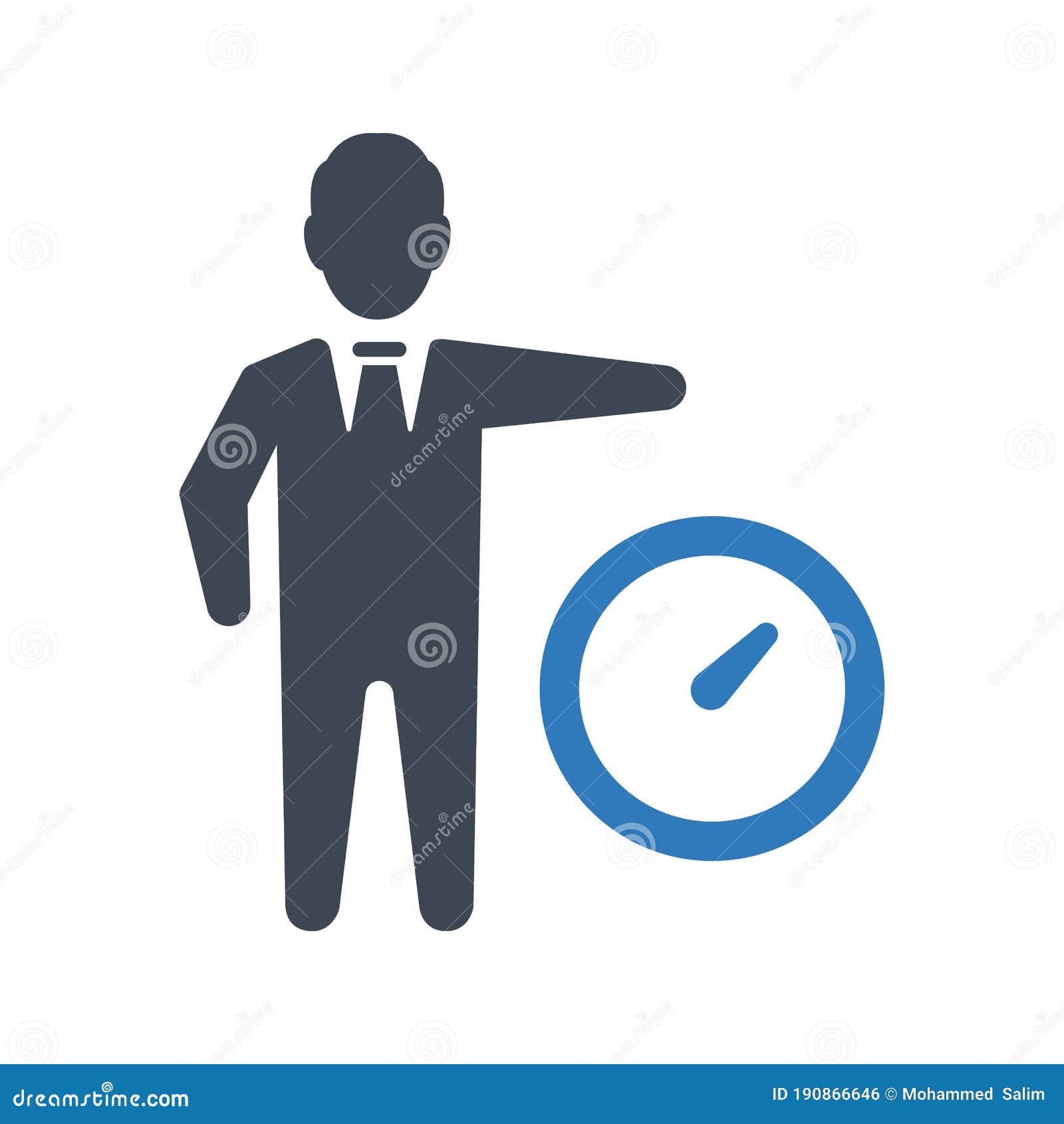 Business Time Flat Vector Icon Stock Vector - Illustration of time ...