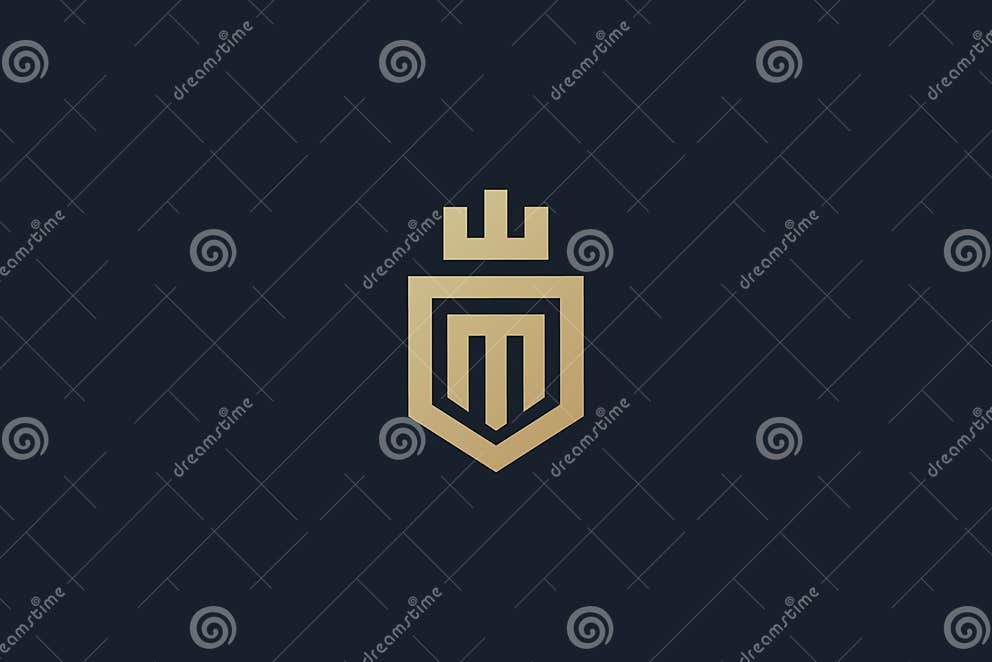 Letter M crest logo design stock vector. Illustration of shield - 190874952