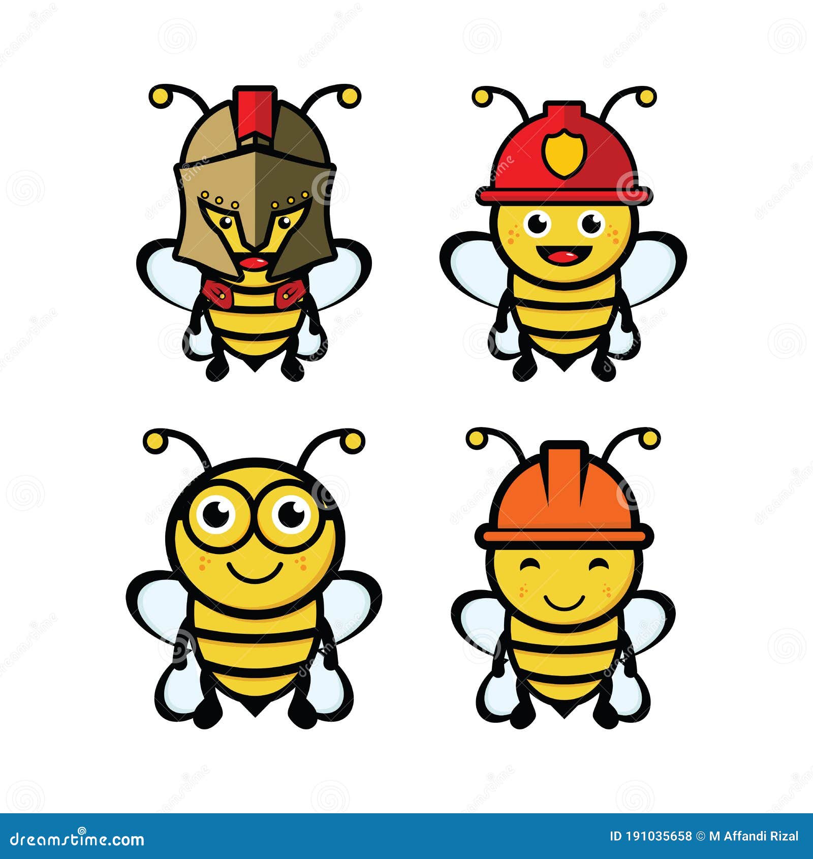 Cute Bee Mascot Design Vector Template Stock Vector - Illustration of ...