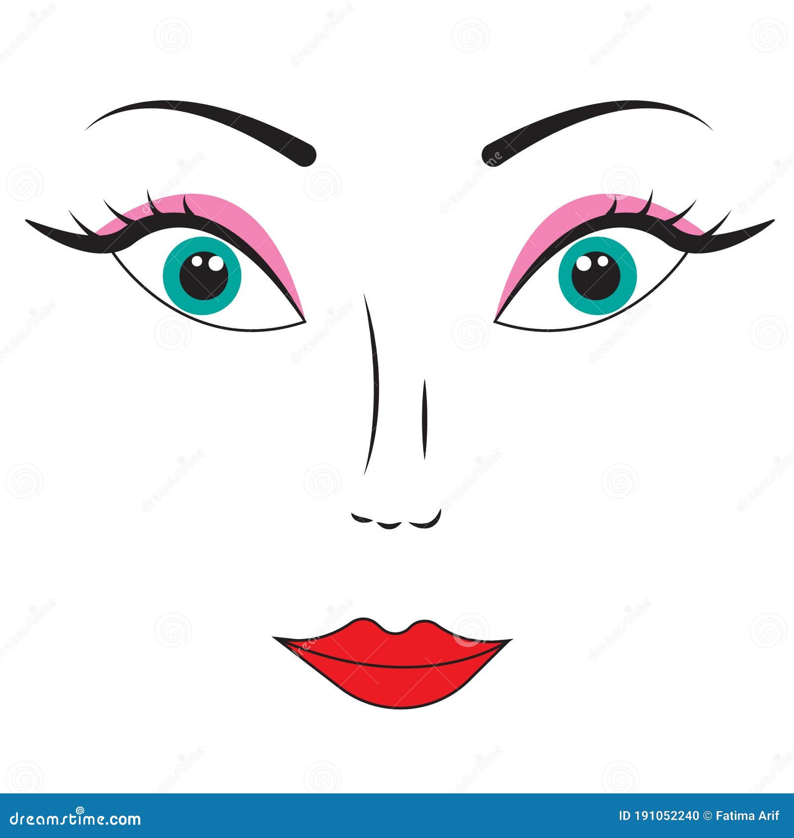 Girl makeup face stock vector. Illustration of cosmetologist - 191052240