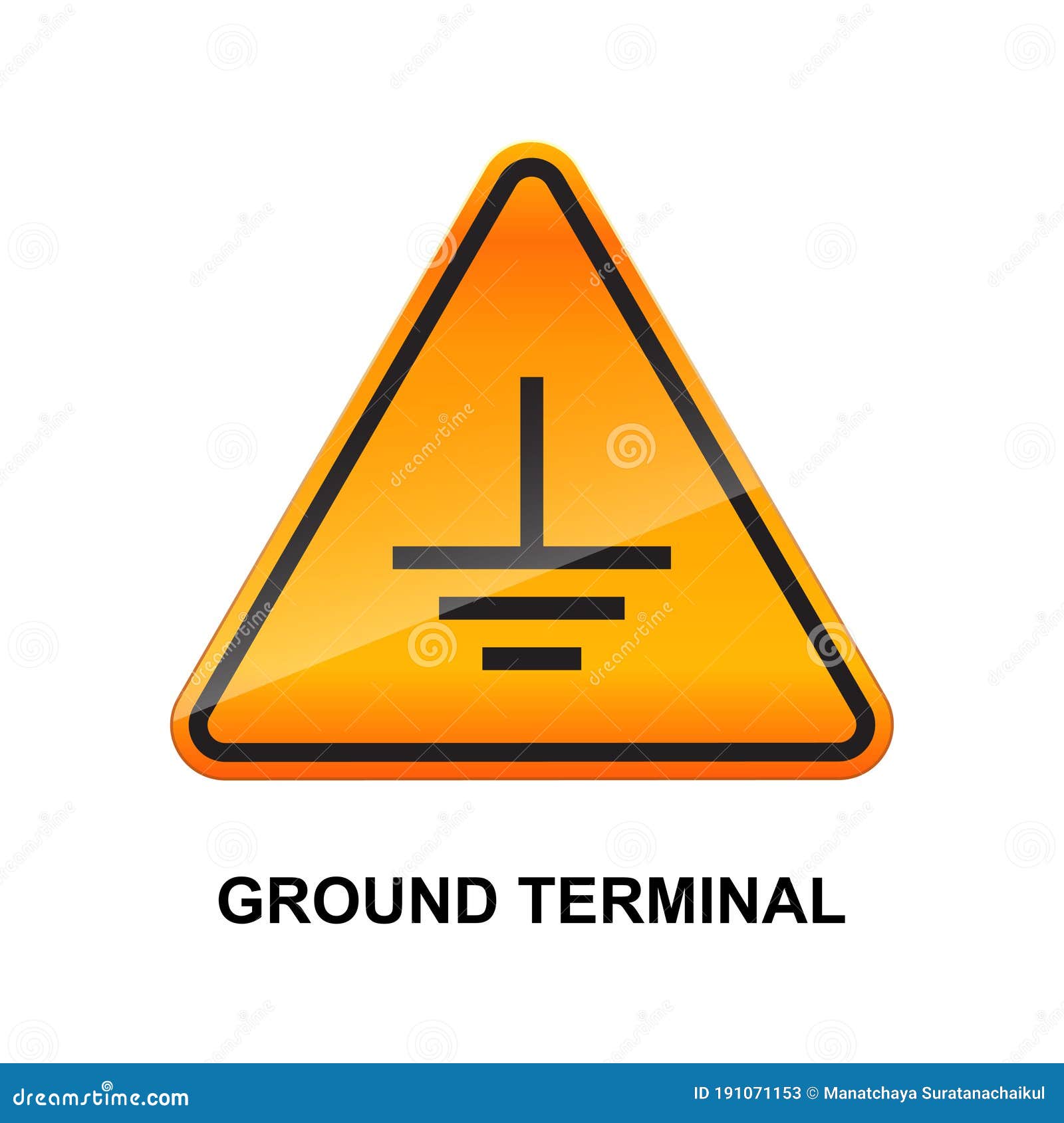 Ground terminal sign stock vector. Illustration of cable - 191071153