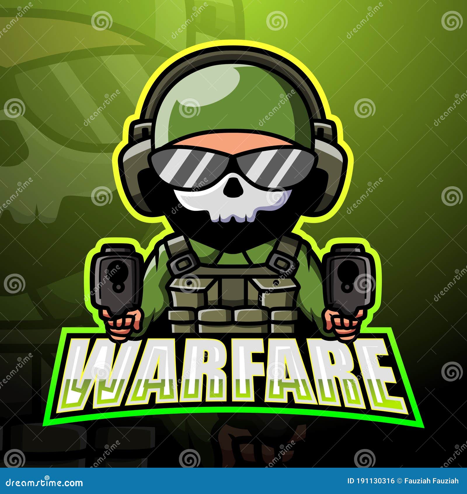 Battleground Mascot Logo Template. Cartoon Vector | CartoonDealer.com ...