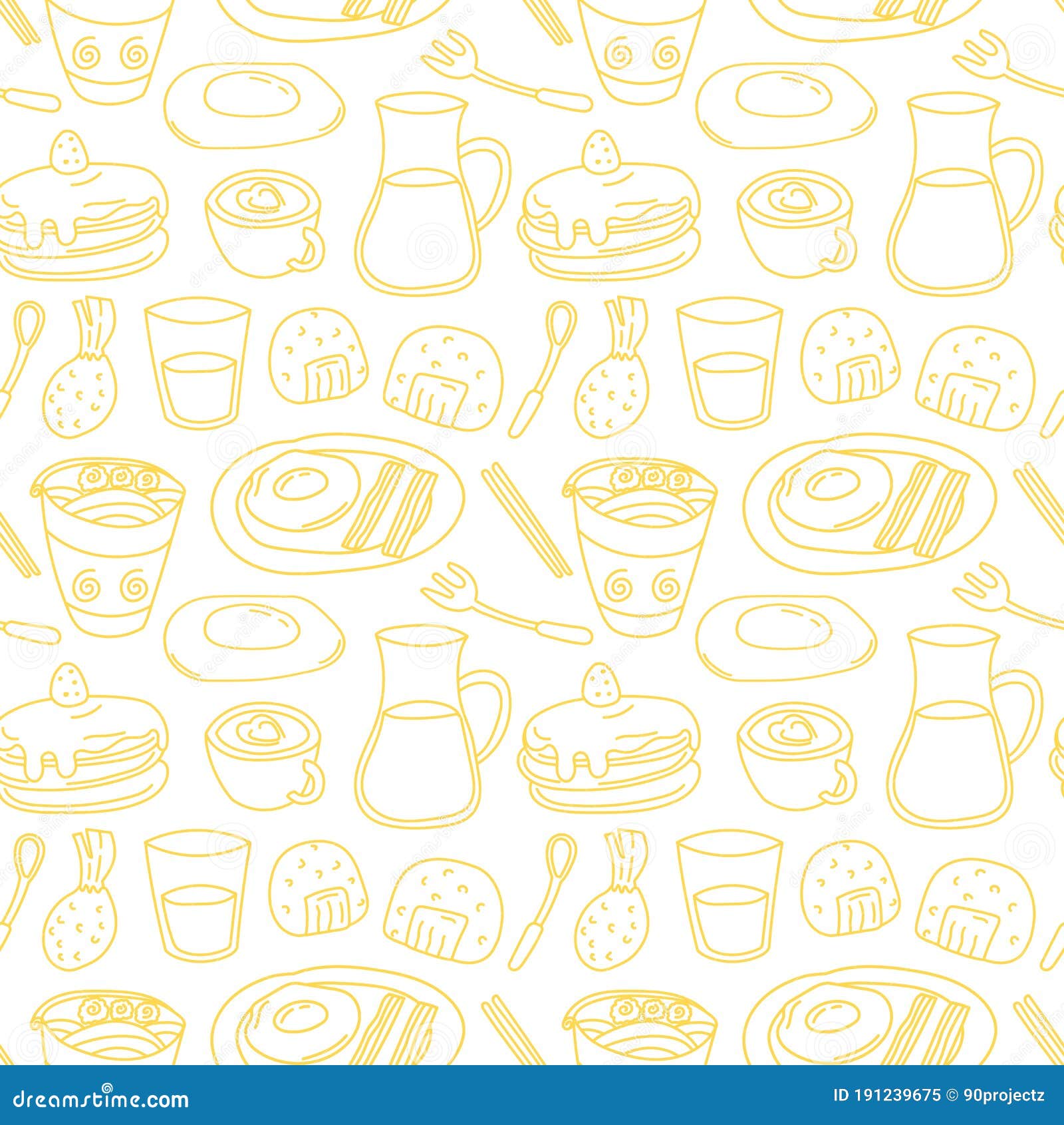 Abstract Breakfast Theme Pattern, Seamless Pattern. Stock Vector ...
