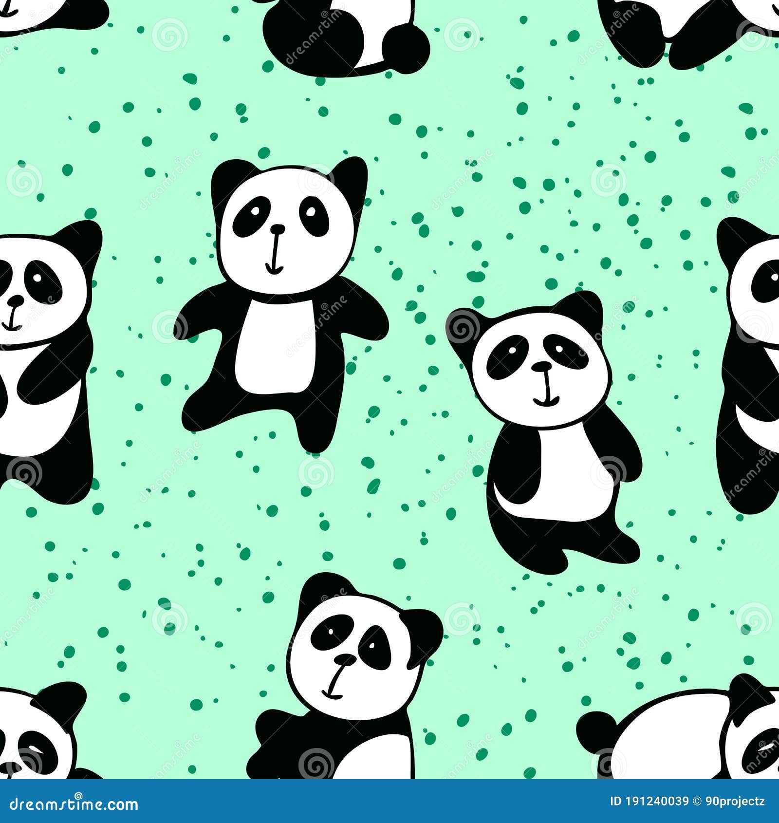 Panda Animal Pattern, Vector Illustration EPS 10. Stock Vector ...