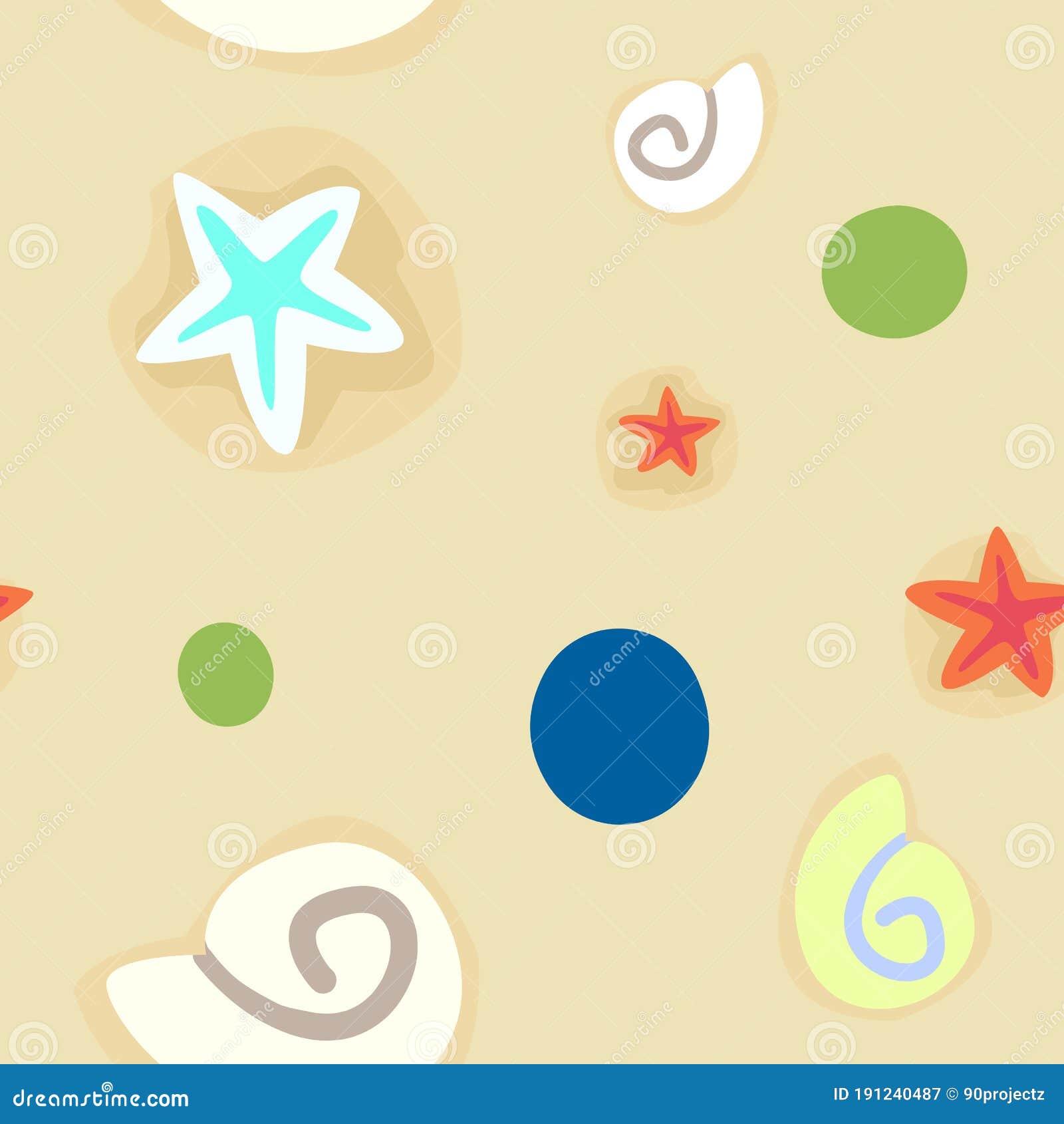 Seamless Sand Beach Pattern, Vector Illustration EPS 10 Stock Vector ...