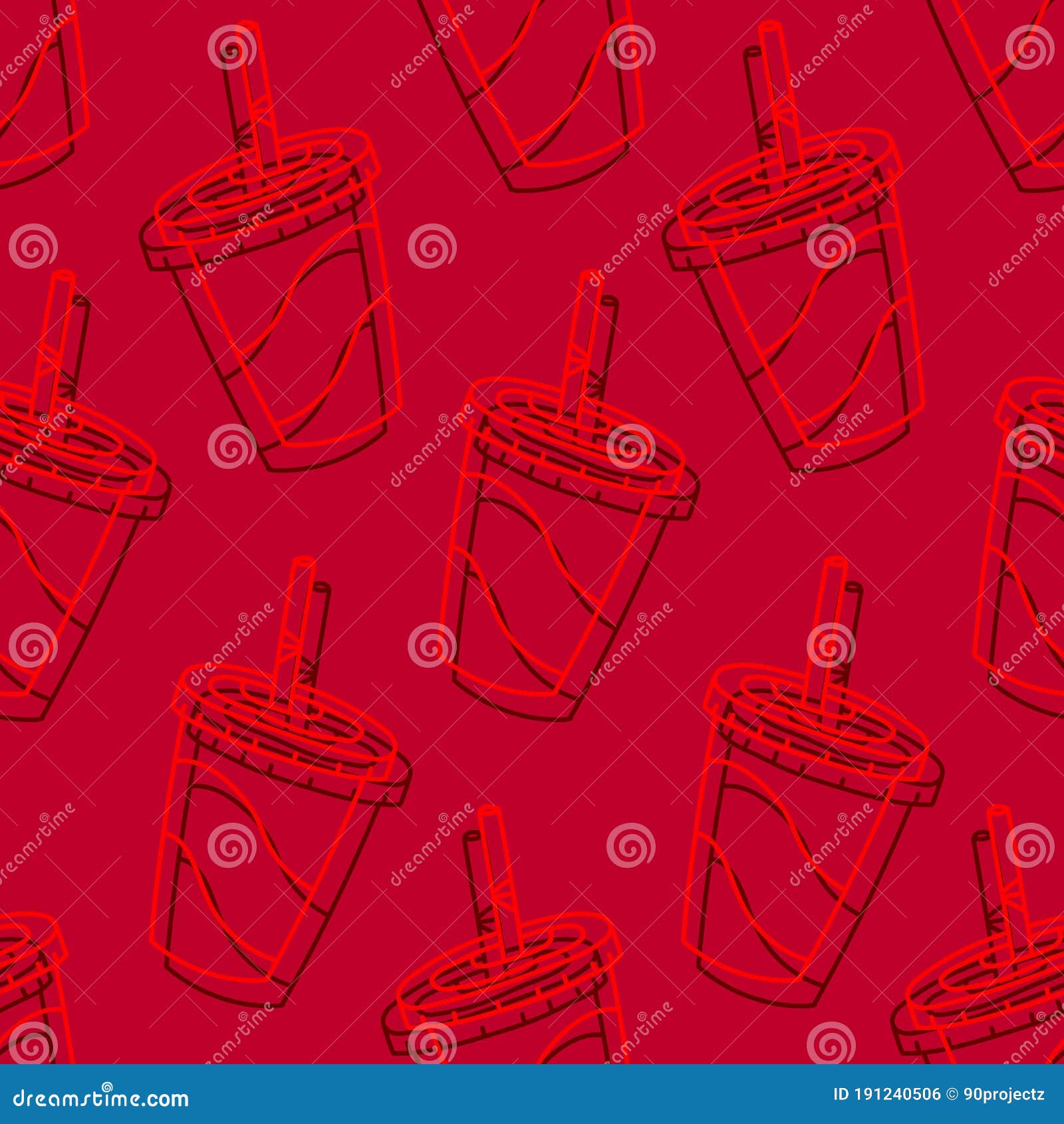 Seamless Soda Pattern, Soda Doodle Pattern, Vector Illustration EPS 10 ...